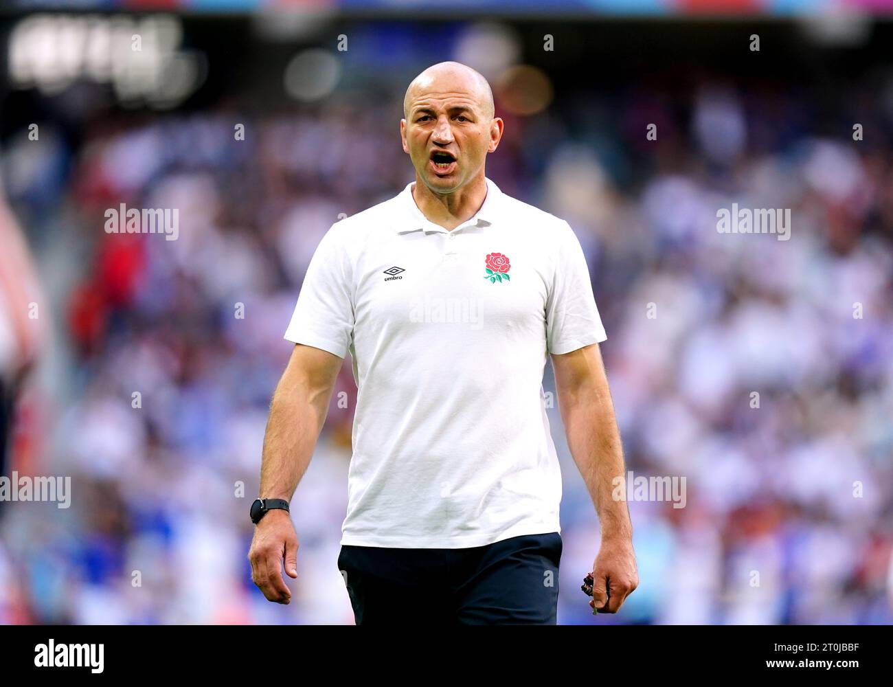 England head coach Steve Borthwick ahead of the Rugby World Cup 2023, Pool D match at Stade ...