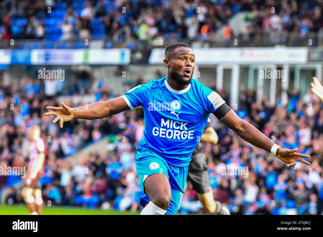 David Ajiboye (16 Peterborough United) celebrates after scoring team's ...