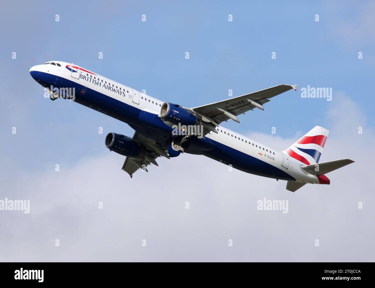 An Airbus A321 of British Airways BA Euroflyer departs London Gatwick ...