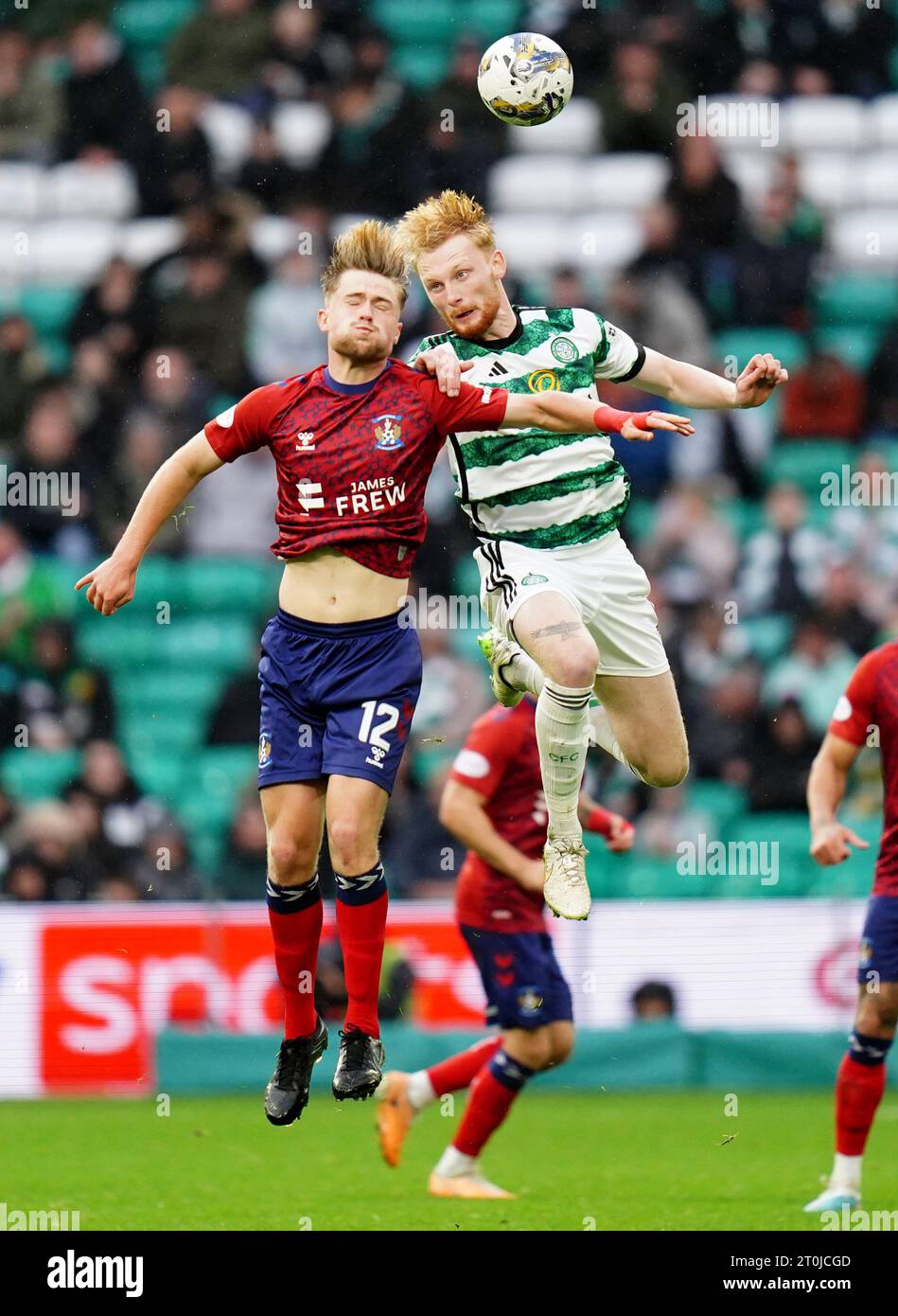 Celtic’s Liam Scales and Kilmarnock’s David Watson battle for the ball ...