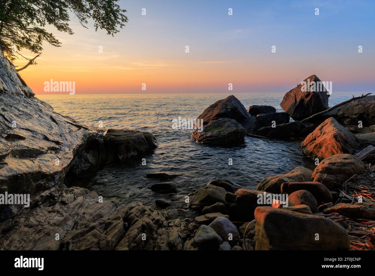 Rugged beaches and cliffs of Picture Rocks National Lakeshore in the ...
