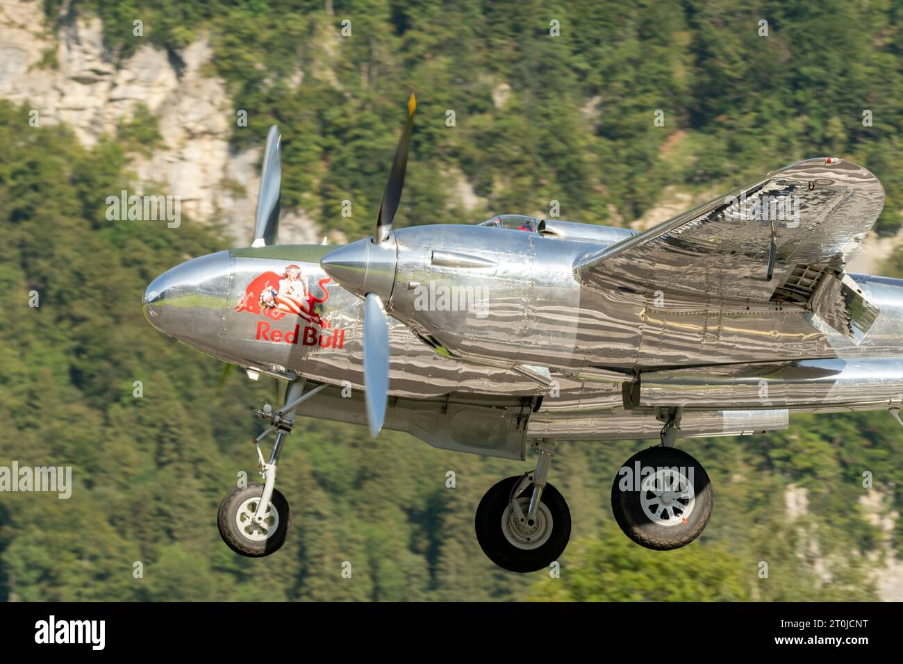 Mollis, Switzerland, August 18, 2023 N-25Y Lockheed P-38L Lightning ...