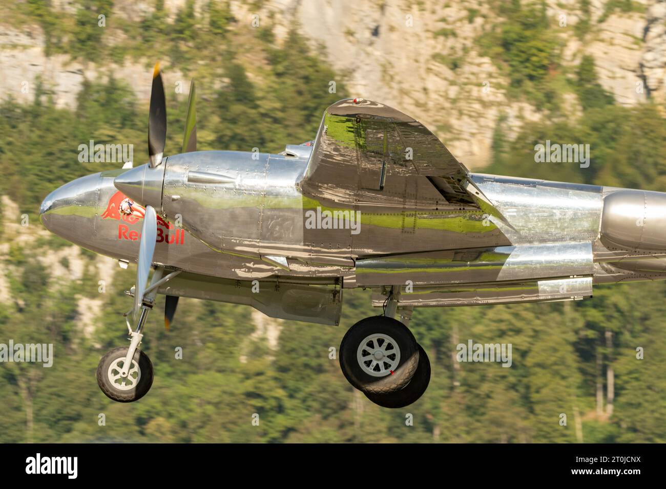 Mollis, Switzerland, August 18, 2023 N-25Y Lockheed P-38L Lightning ...
