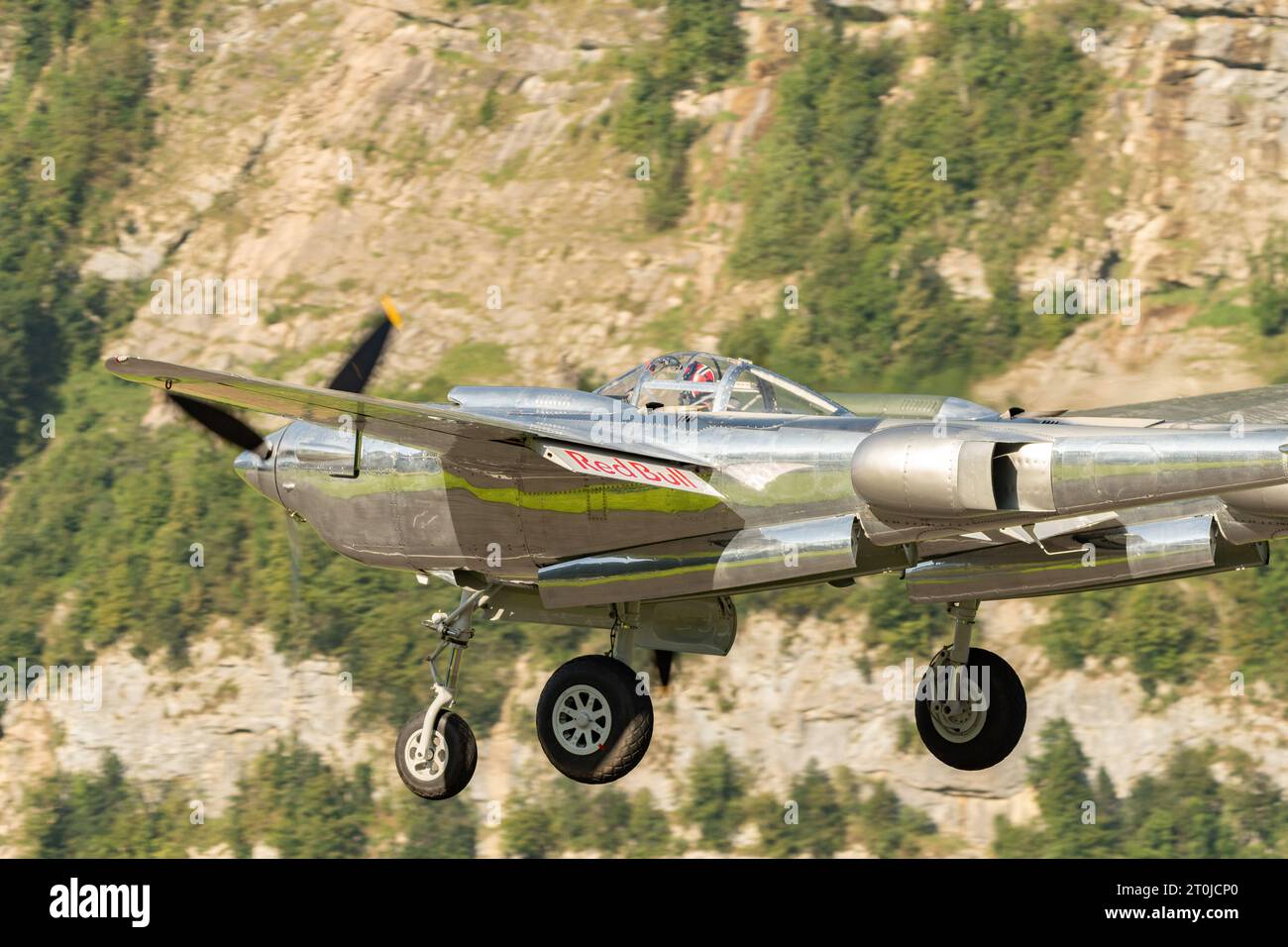 Mollis, Switzerland, August 18, 2023 N-25Y Lockheed P-38L Lightning ...