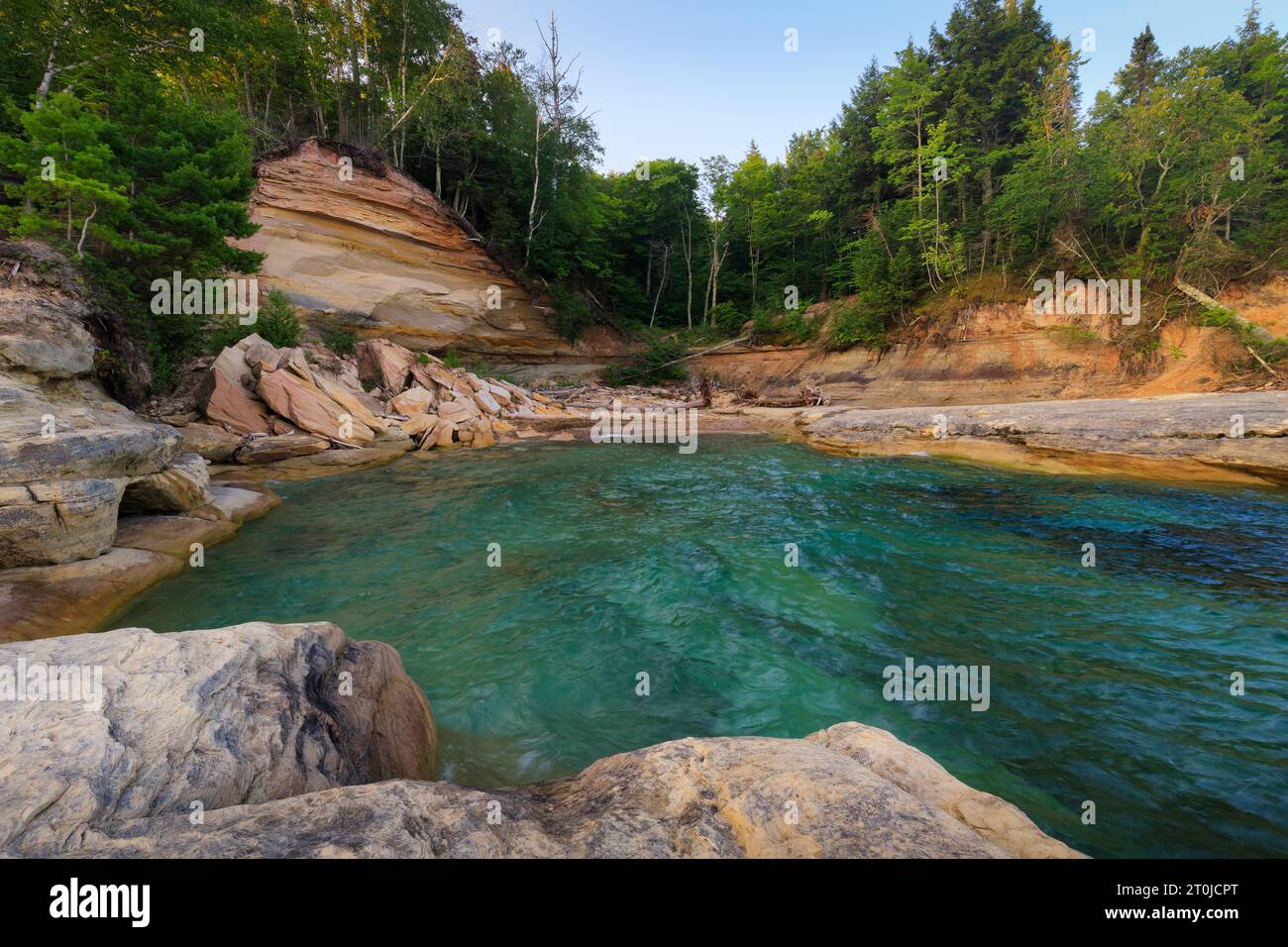 Rugged beaches and cliffs of Picture Rocks National Lakeshore in the ...