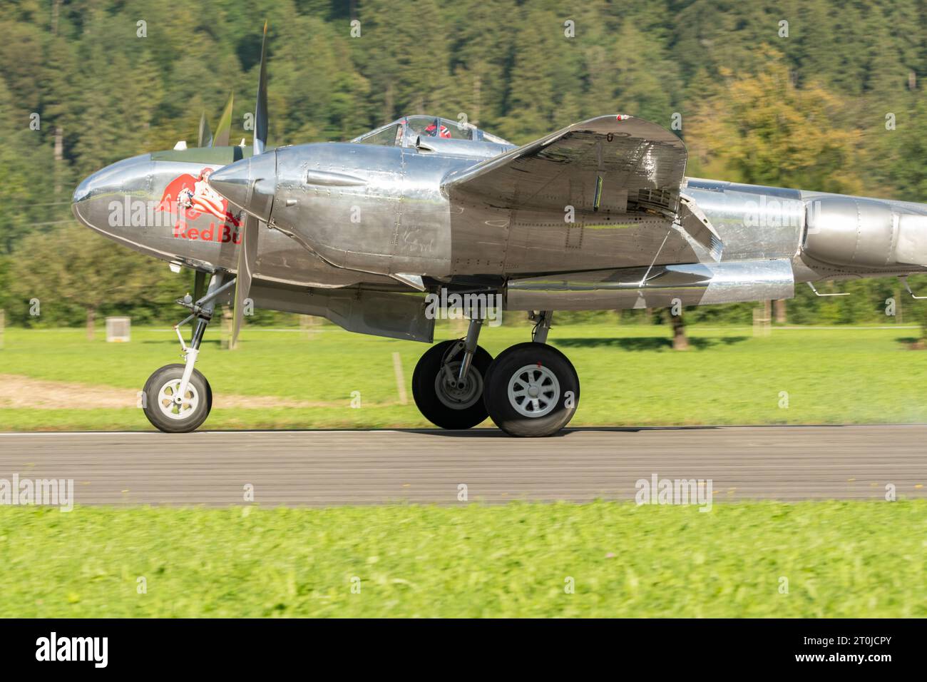 Mollis, Switzerland, August 18, 2023 N-25Y Lockheed P-38L Lightning ...