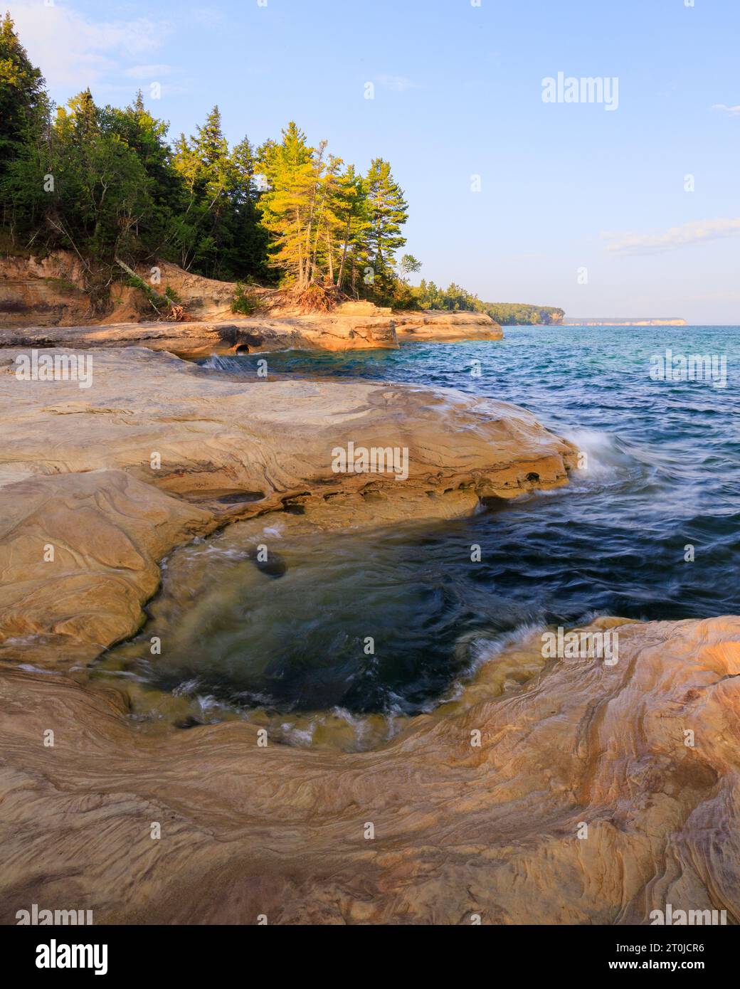 Rugged beaches and cliffs of Picture Rocks National Lakeshore in the ...