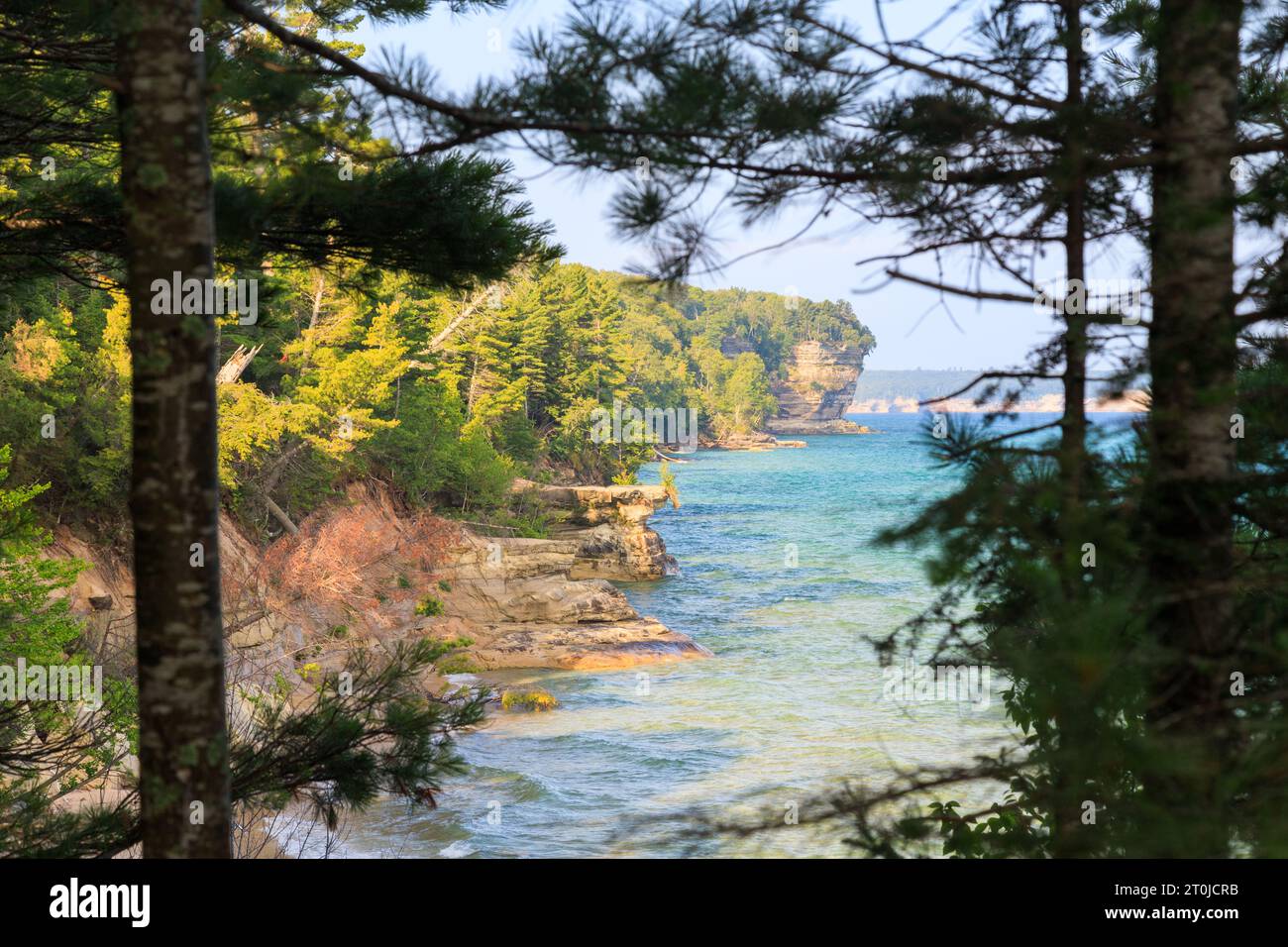 Rugged beaches and cliffs of Picture Rocks National Lakeshore in the ...