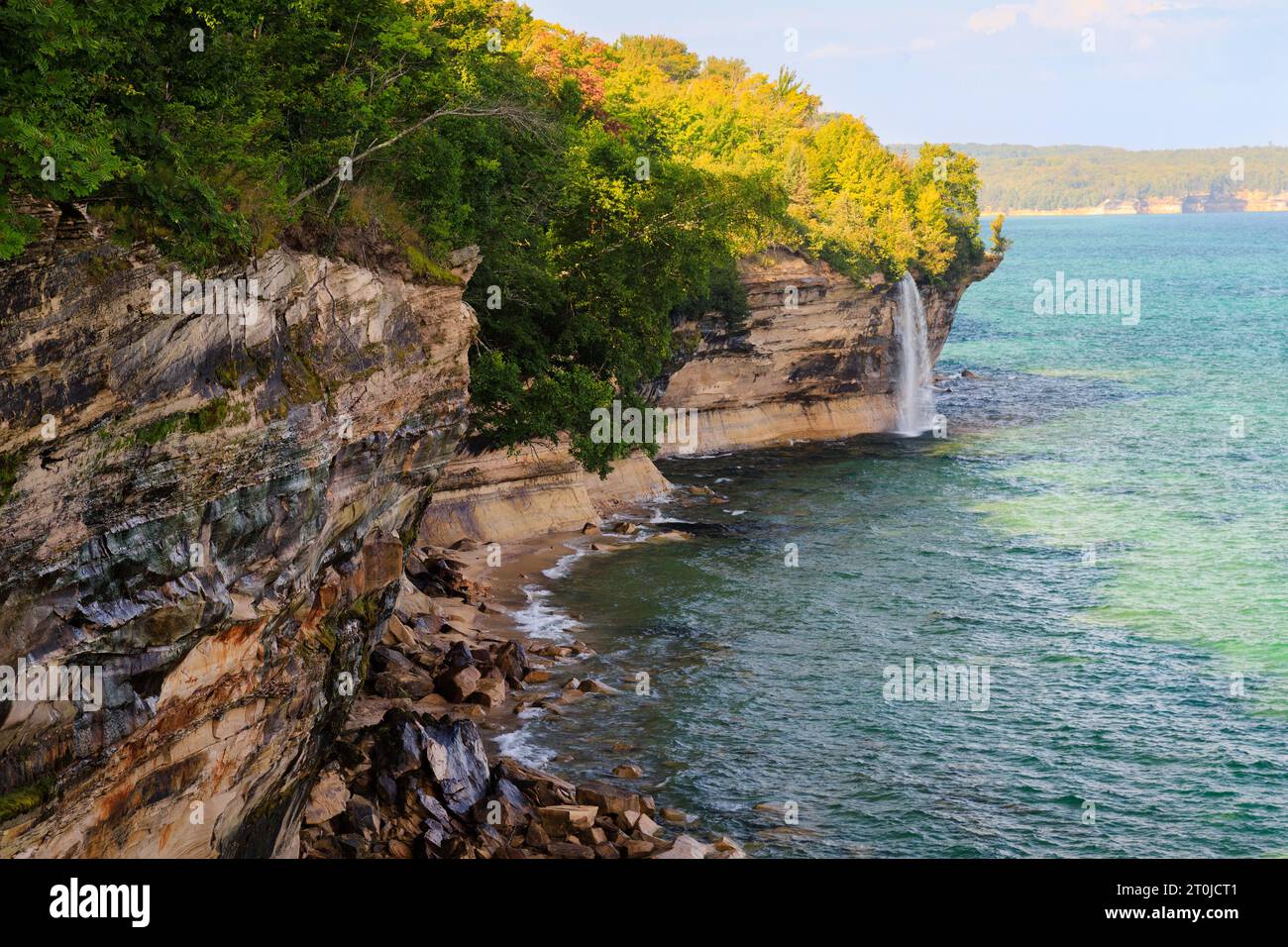 Rugged beaches and cliffs of Picture Rocks National Lakeshore in the ...