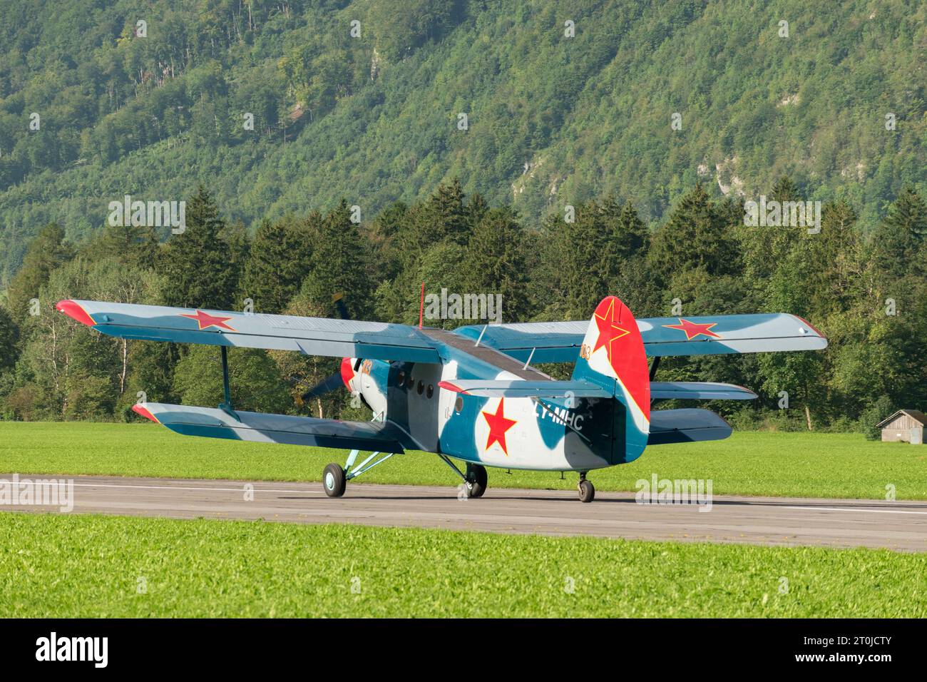Mollis, Switzerland, August 18, 2023 LY-MHC Antonov AN-2 historic old ...