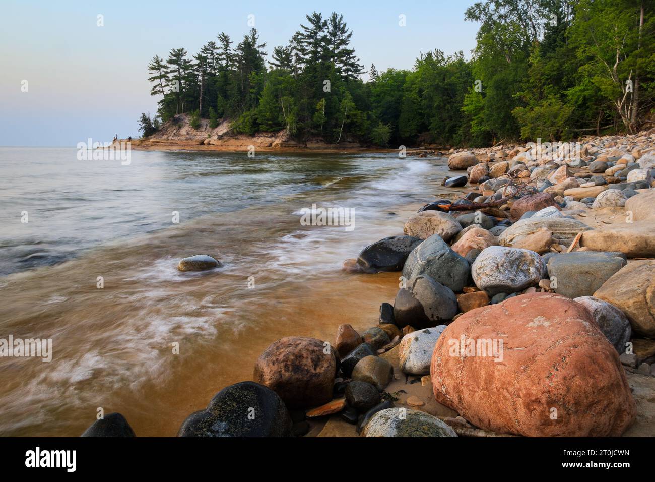 Smooth boulders along the shore of Lake Superior near Mosquito Beach ...