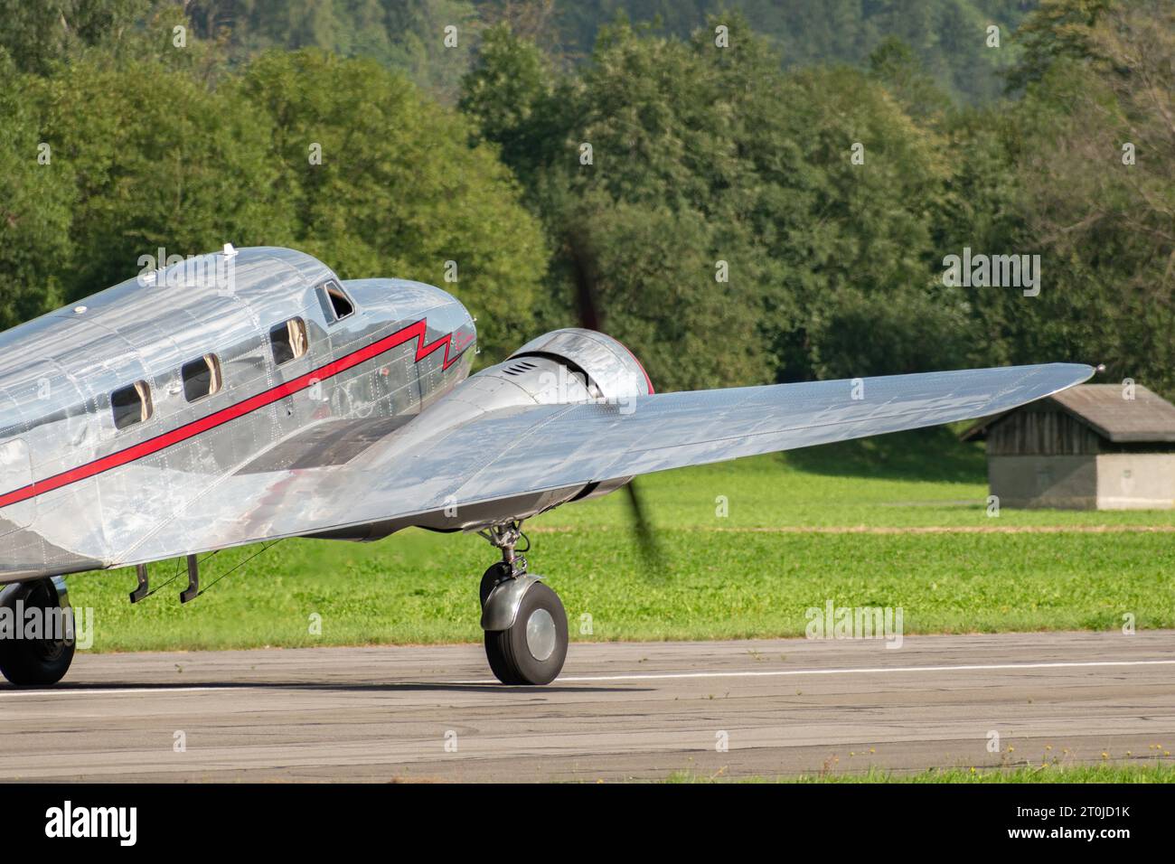 Mollis, Switzerland, August 18, 2023 NC-81125 Lockheed Model 12 Electra ...