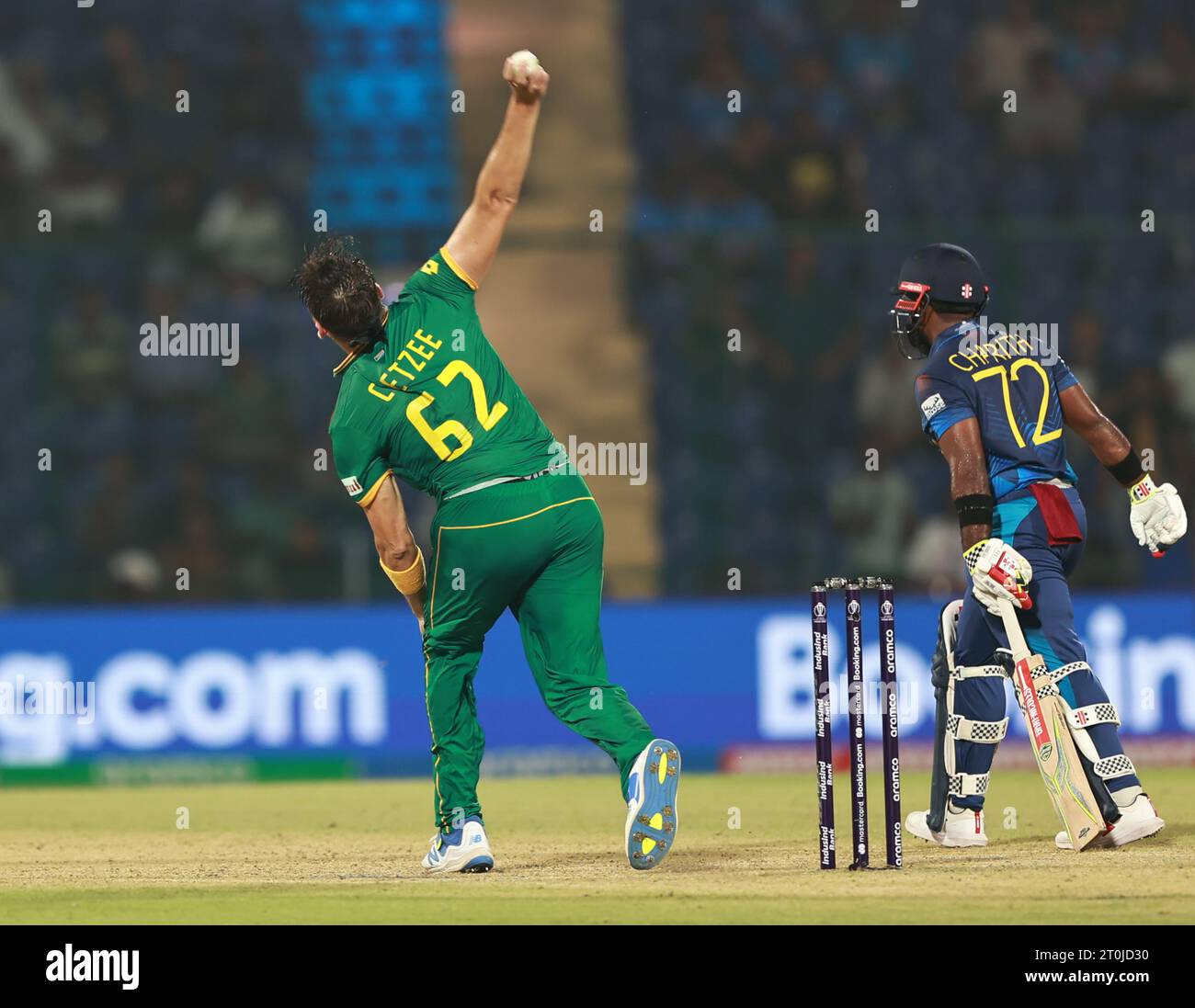 New Delhi, Delhi, India. 7th Oct, 2023. Gerald Coetzee of South Africa ...