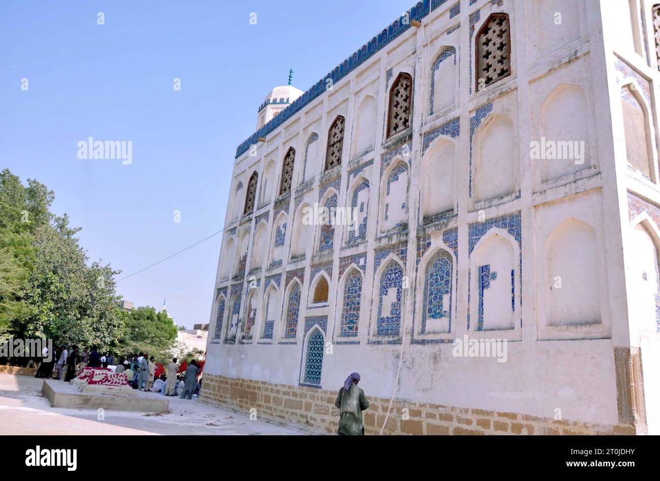 Laborers are busy in renovation and construction works of Mian Ghulam ...