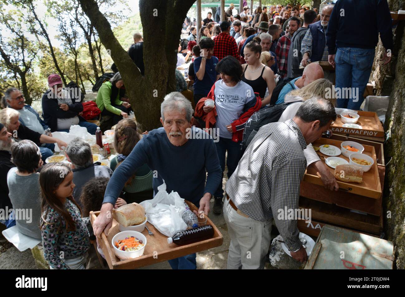 Greek villagers in a "blue zone" attending the panigiri (village ...