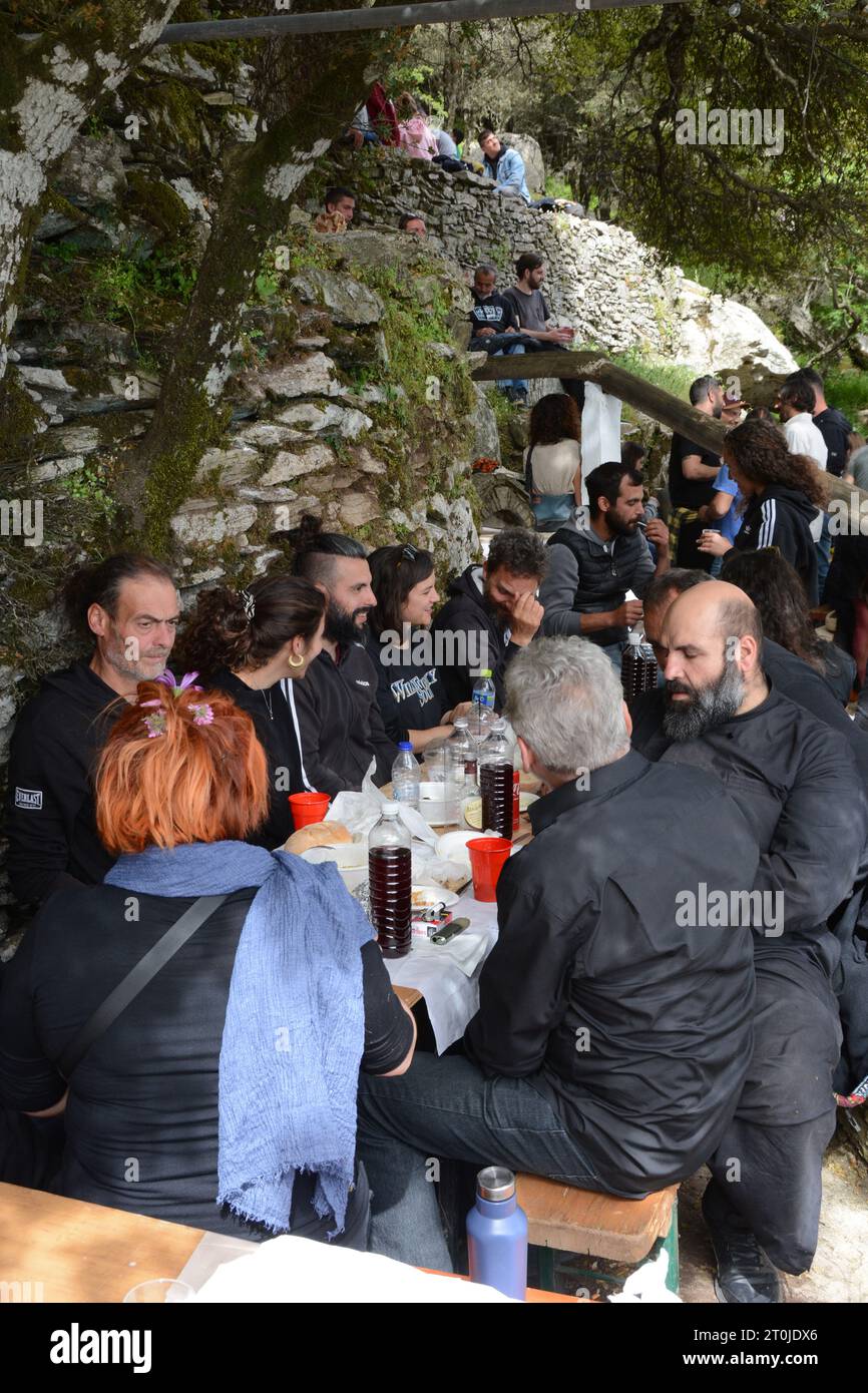 Greek villagers in a "blue zone" attending the panigiri (village ...