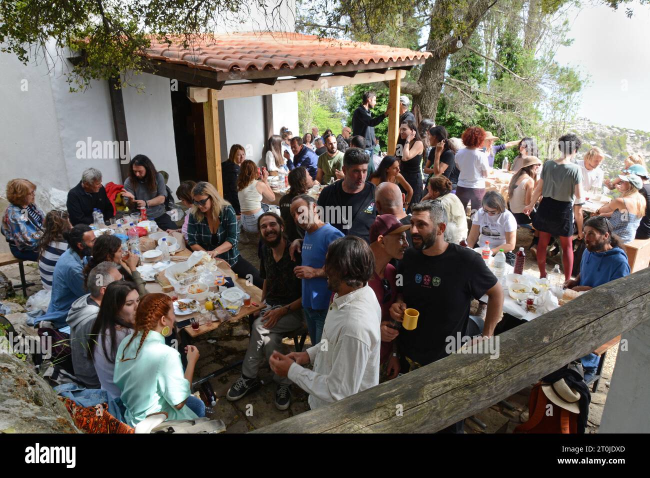 Greek villagers in a "blue zone" attending the panigiri (village ...