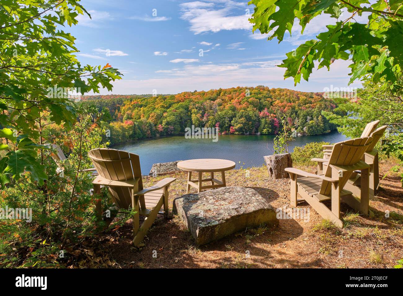 A beautiful place to sit and relax in muskoka on a cliff overlooking a ...