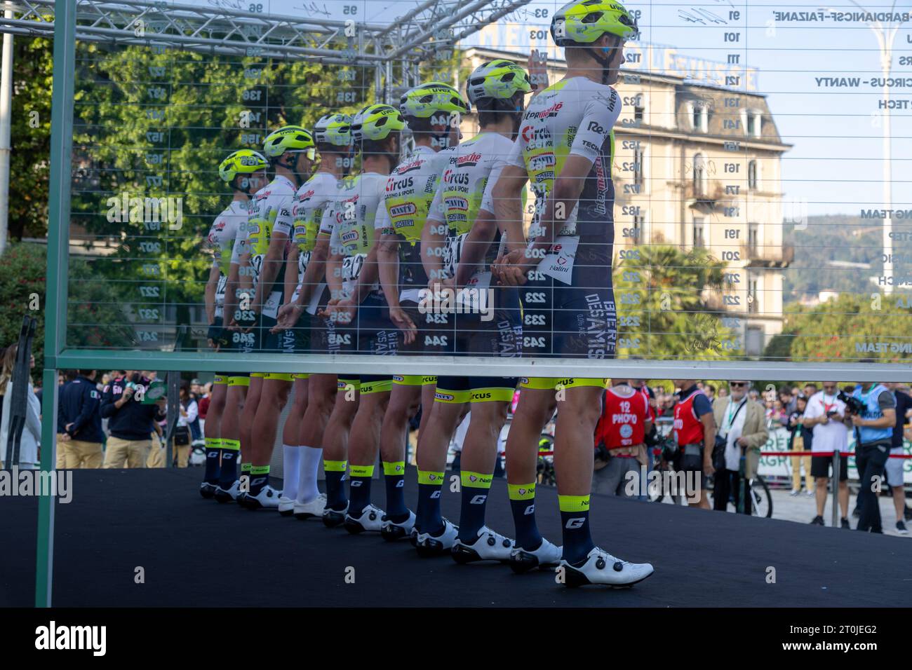 Como, Italy. 07th Oct, 2023. Team INTERMARCHE - CIRCUS - WANTY during ...