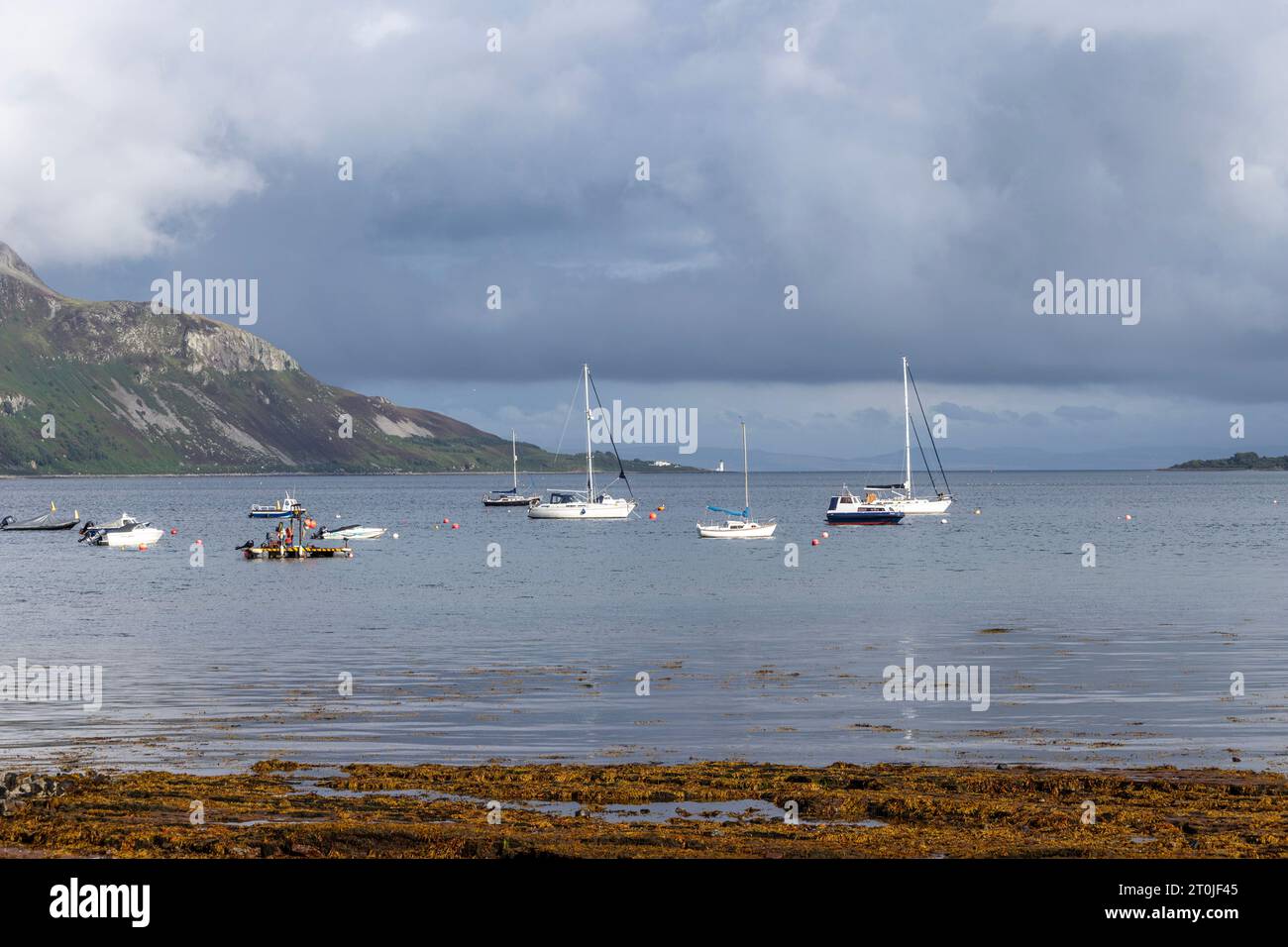 The Holy Isle from Lamlash, Isle of Arran, Firth of Clyde, Scotland, UK ...