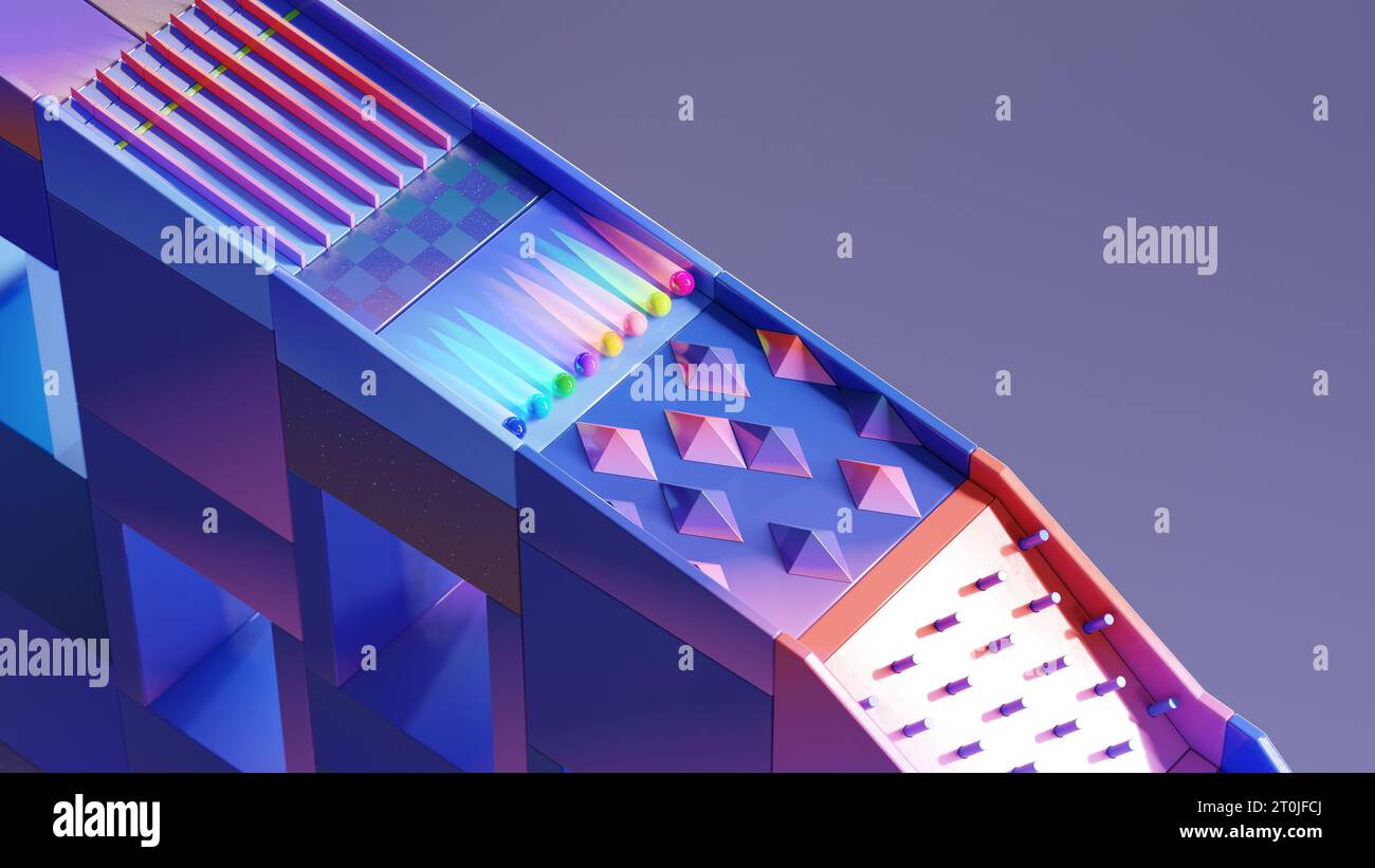 Colorful 3d marble race animation. Rainbow color marble run digital art ...