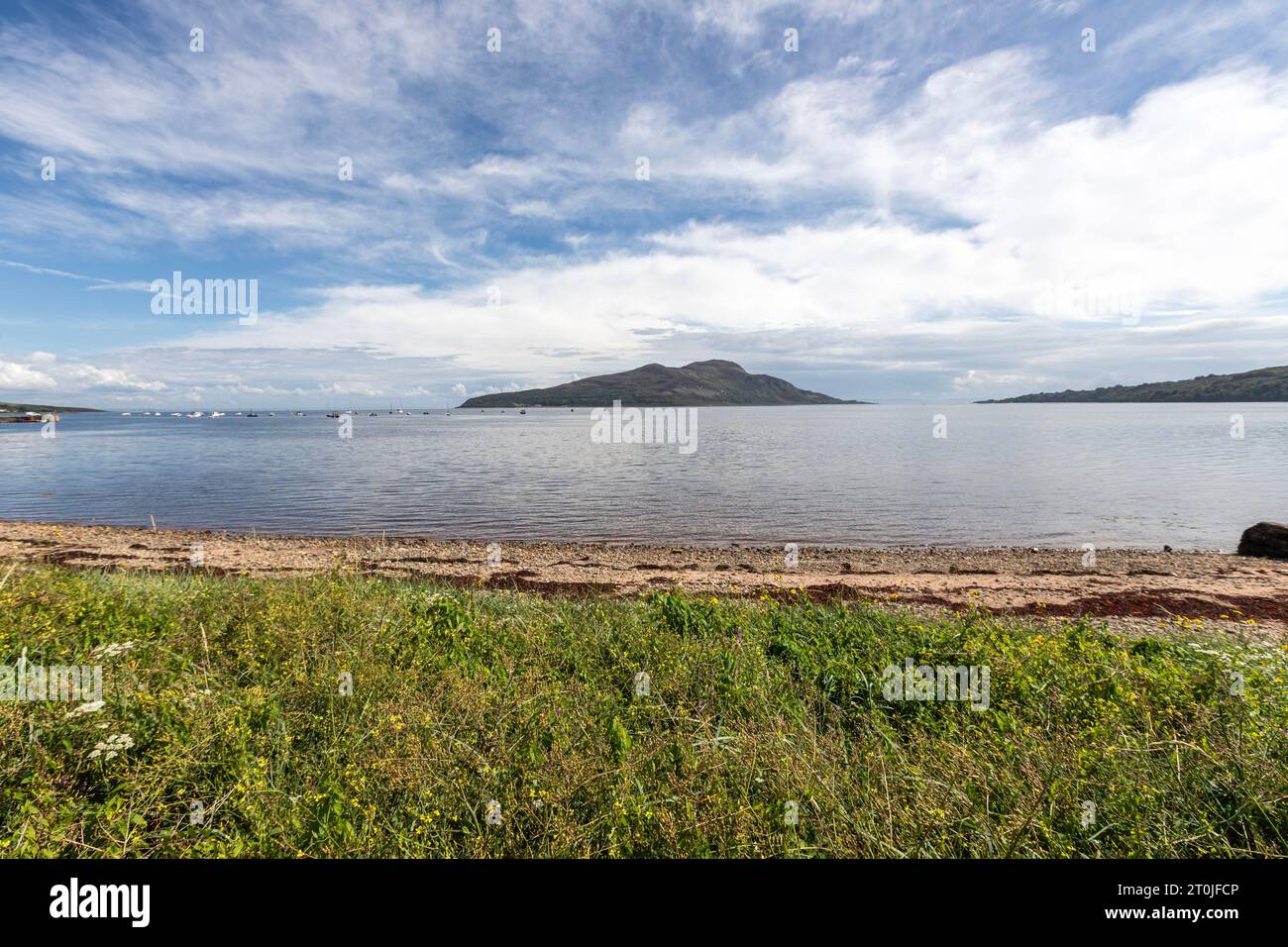 The Holy Isle from Lamlash, Isle of Arran, Firth of Clyde, Scotland, UK ...