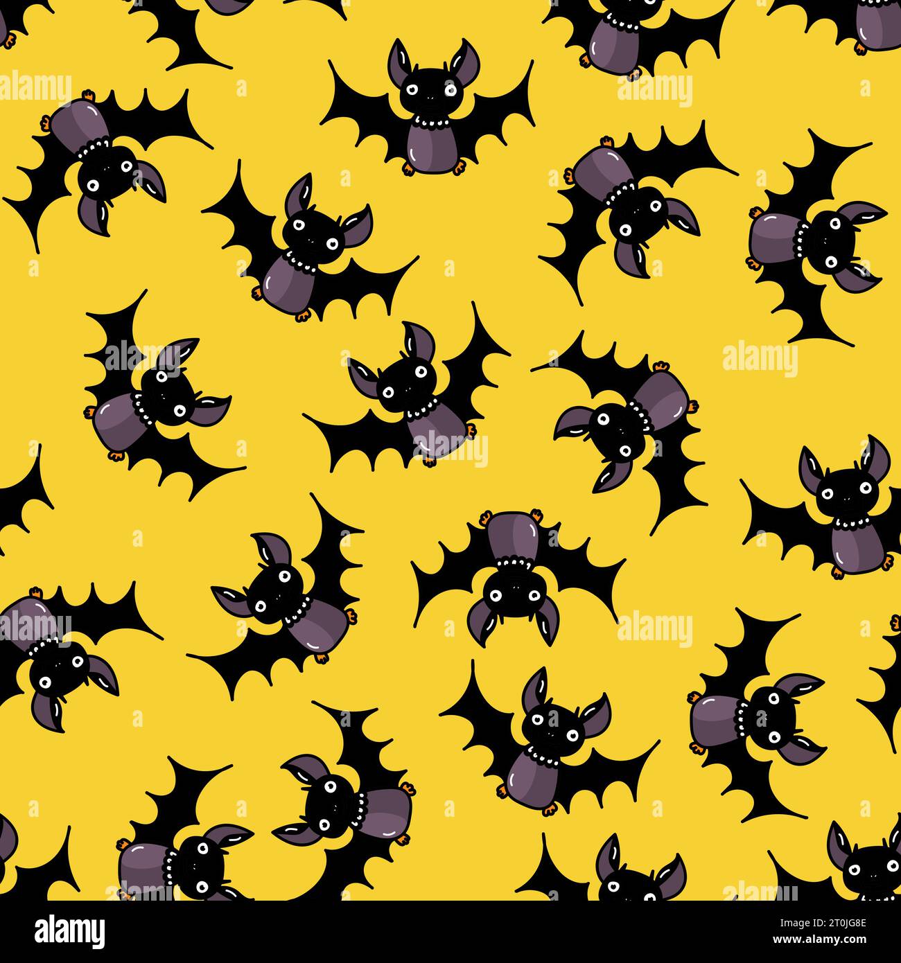 Hand drawn vector seamless pattern with Halloween bat Stock Vector ...