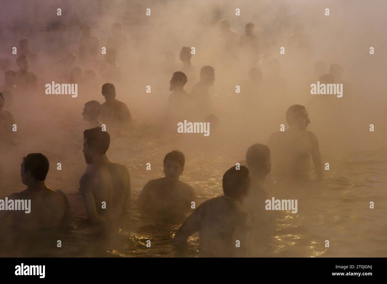 Sarein, Ardabil, Iran. 5th Oct, 2023. Iranian men at the Gavmish Goli ...