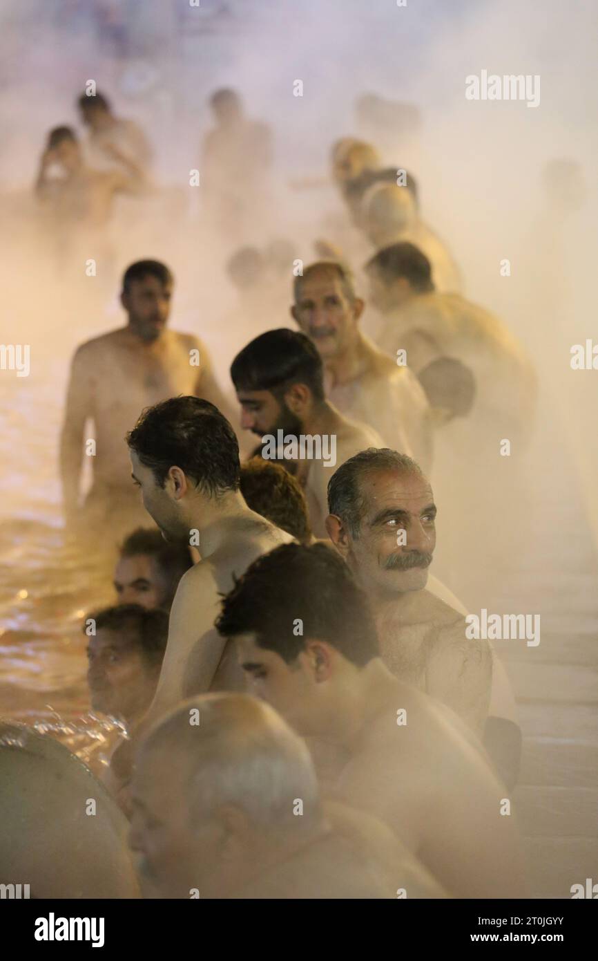 Sarein, Ardabil, Iran. 5th Oct, 2023. Iranian men at the Gavmish Goli ...