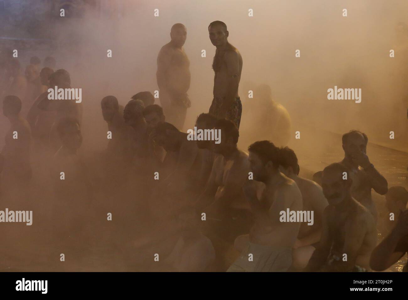 Sarein, Ardabil, Iran. 5th Oct, 2023. Iranian men at the Gavmish Goli ...