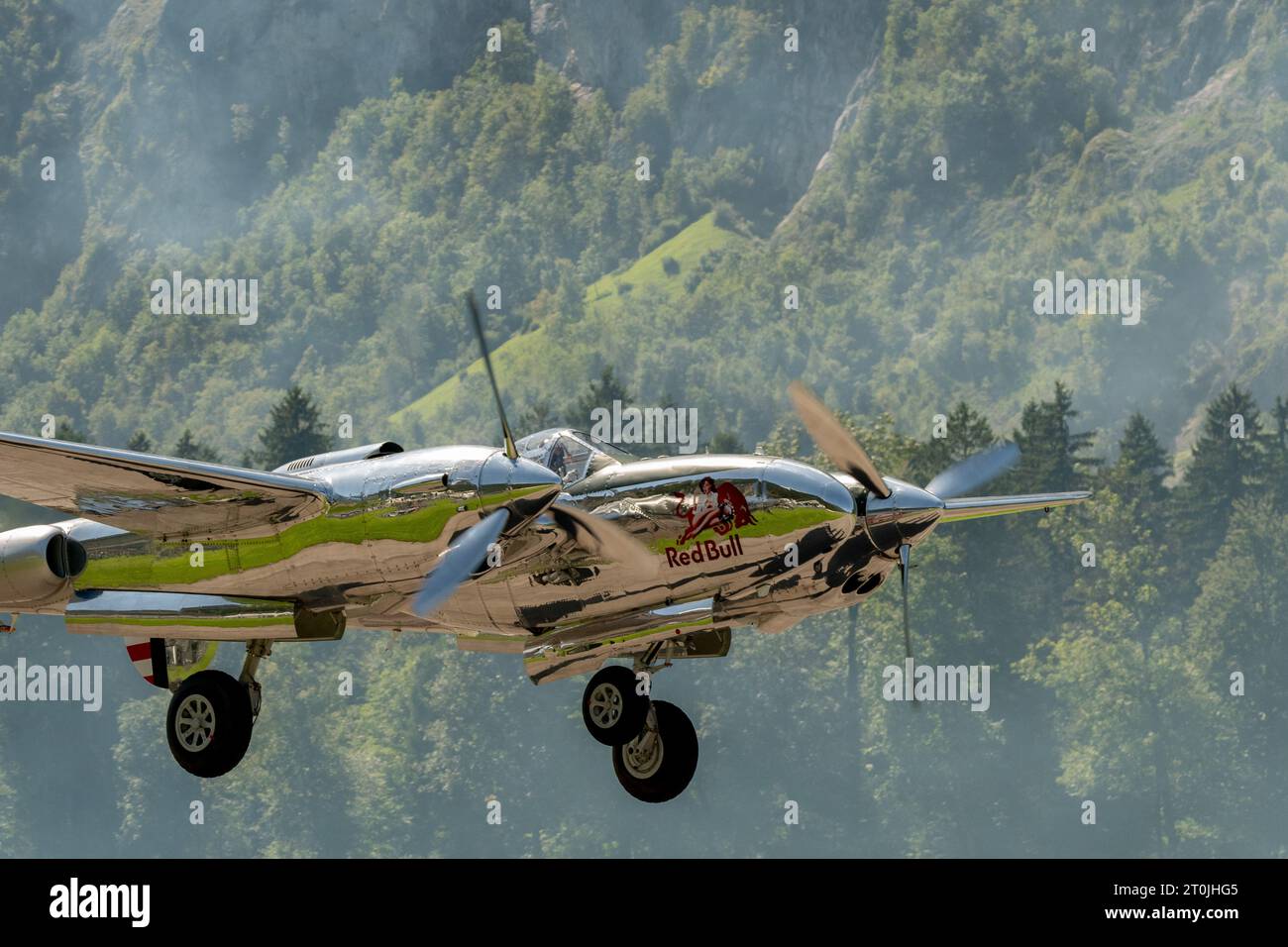Mollis, Switzerland, August 18, 2023 N-25Y Lockheed P-38L Lightning ...