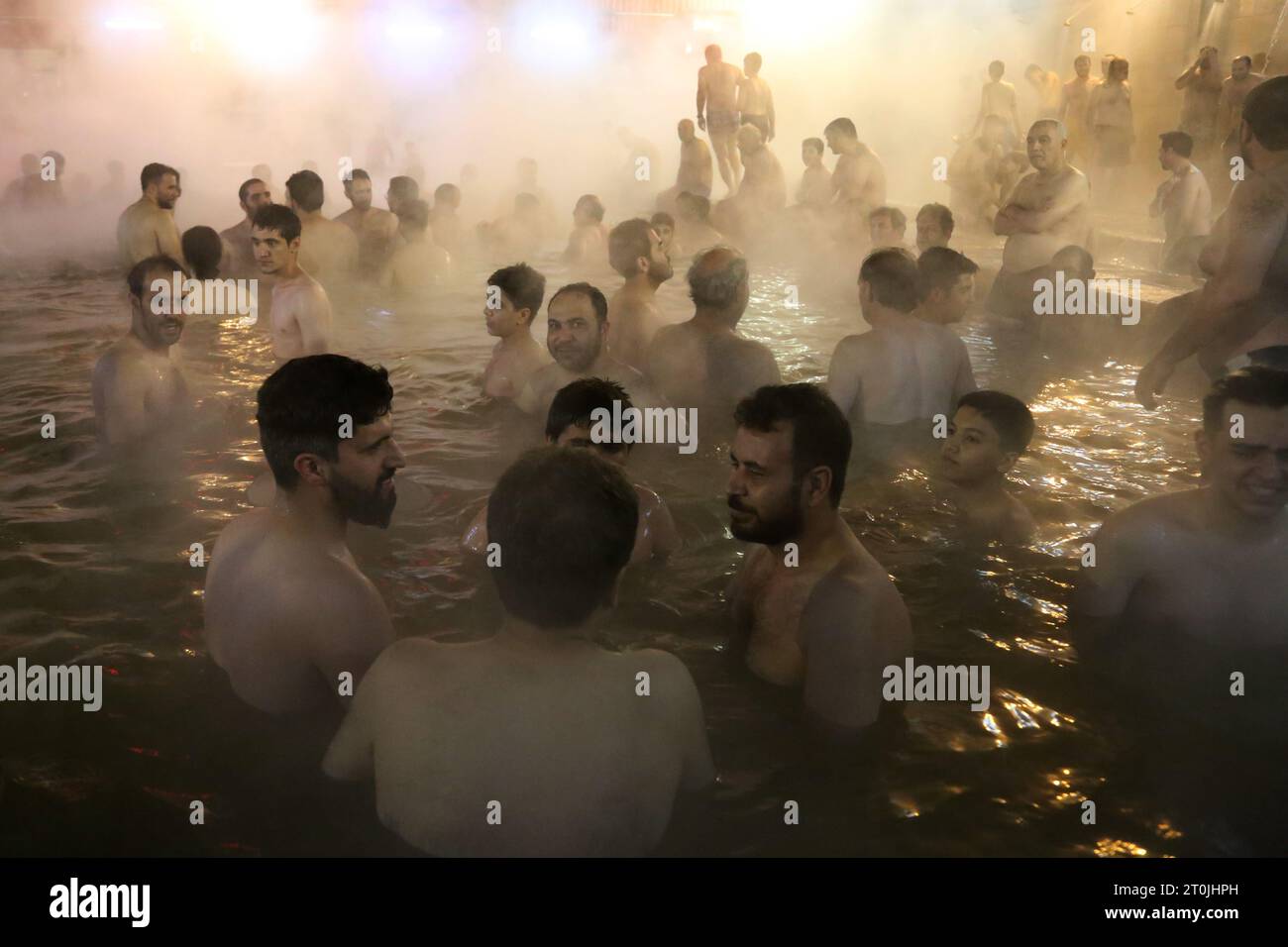 Sarein, Ardabil, Iran. 5th Oct, 2023. Iranian men at the Gavmish Goli ...