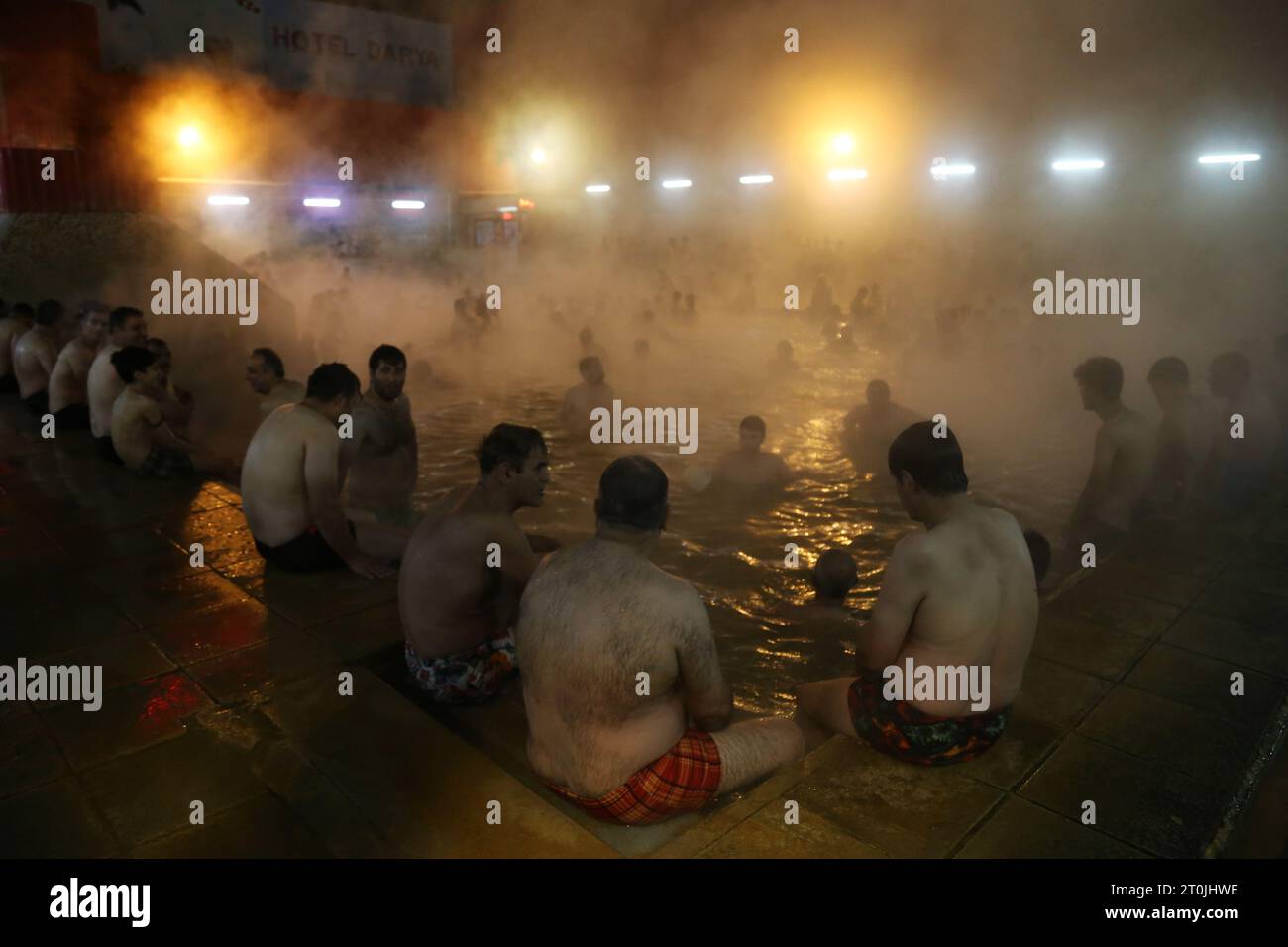 Sarein, Ardabil, Iran. 5th Oct, 2023. Iranian men at the Gavmish Goli ...