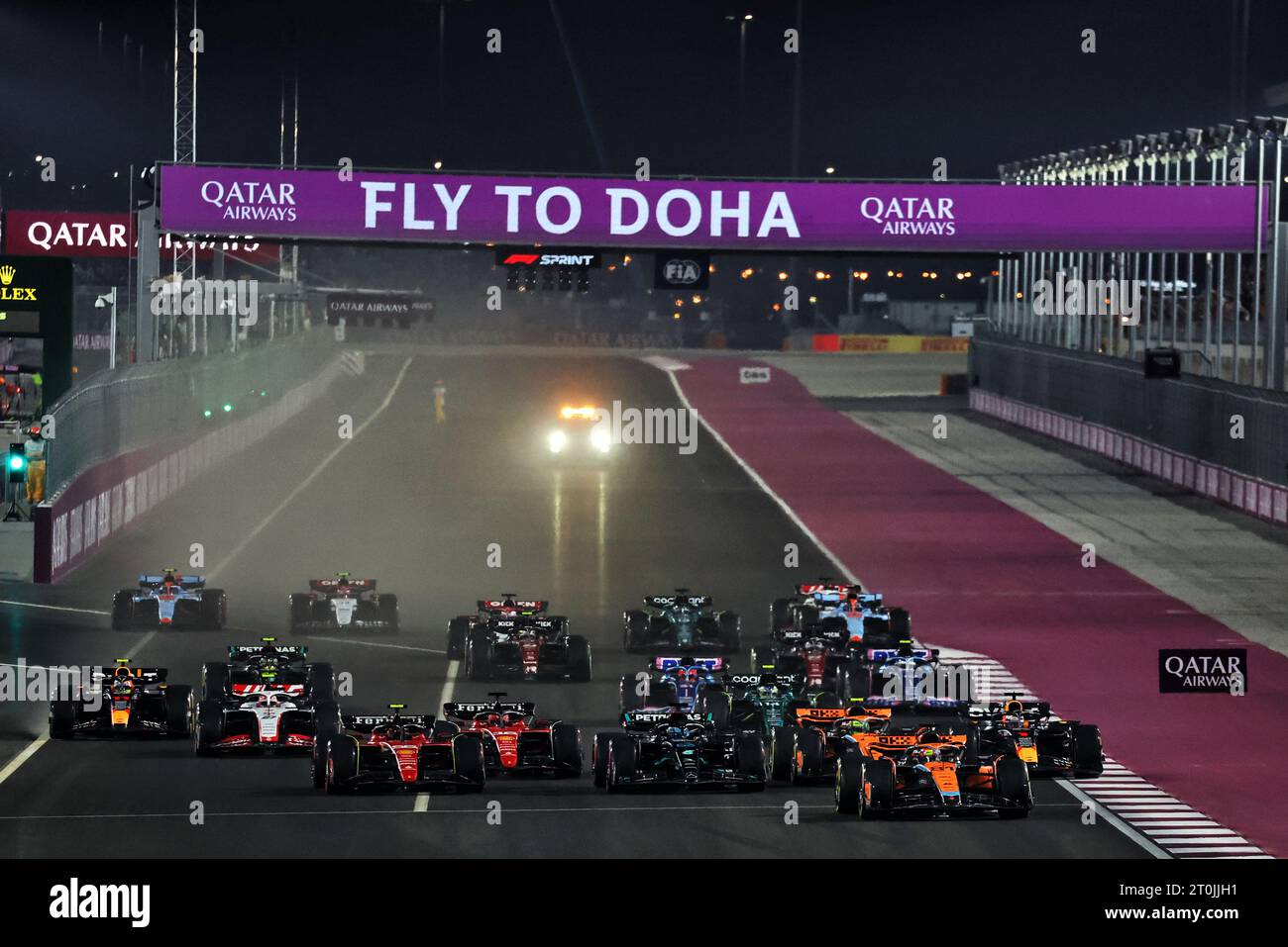 Doha, Qatar. 07th Oct, 2023. Oscar Piastri (AUS) McLaren MCL60 leads at ...