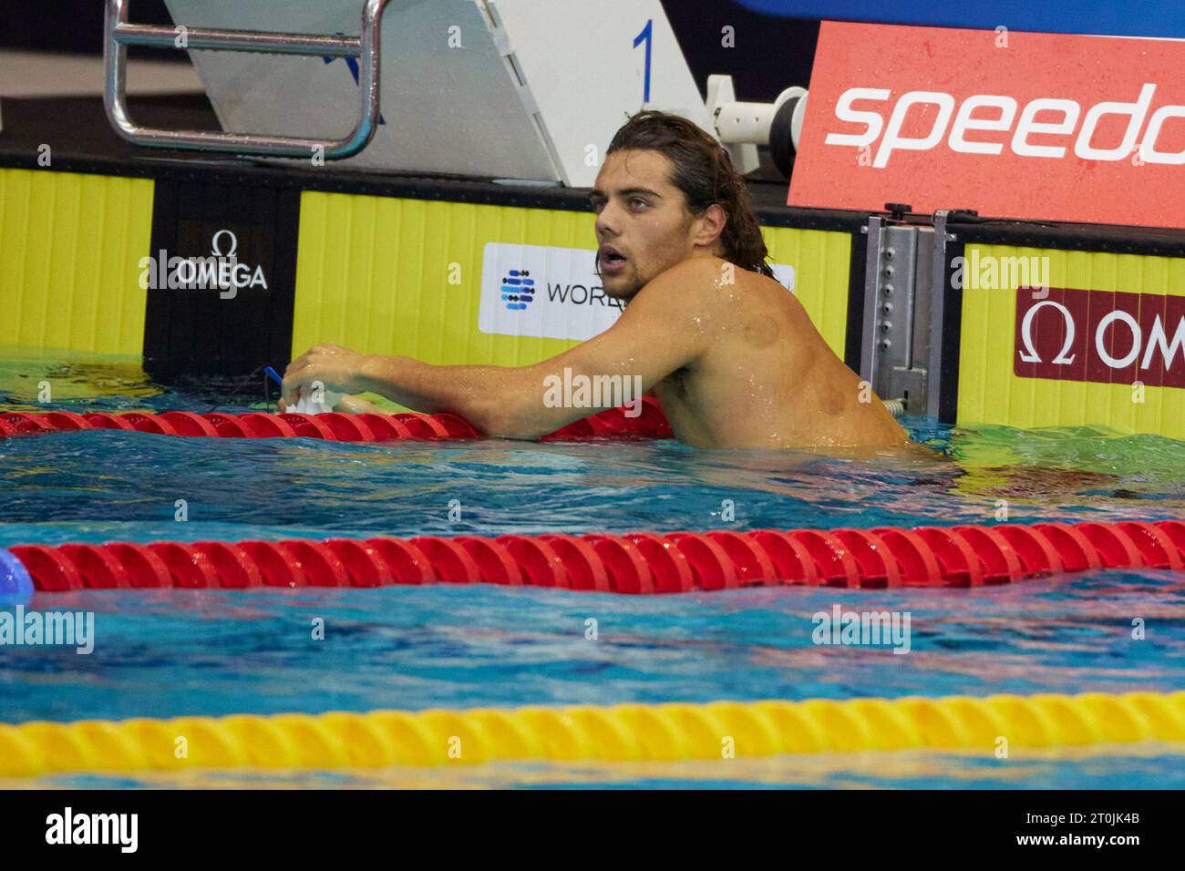 Berlin, Germany. 07th Oct, 2023. Swimming: World Cup, 100m freestyle ...