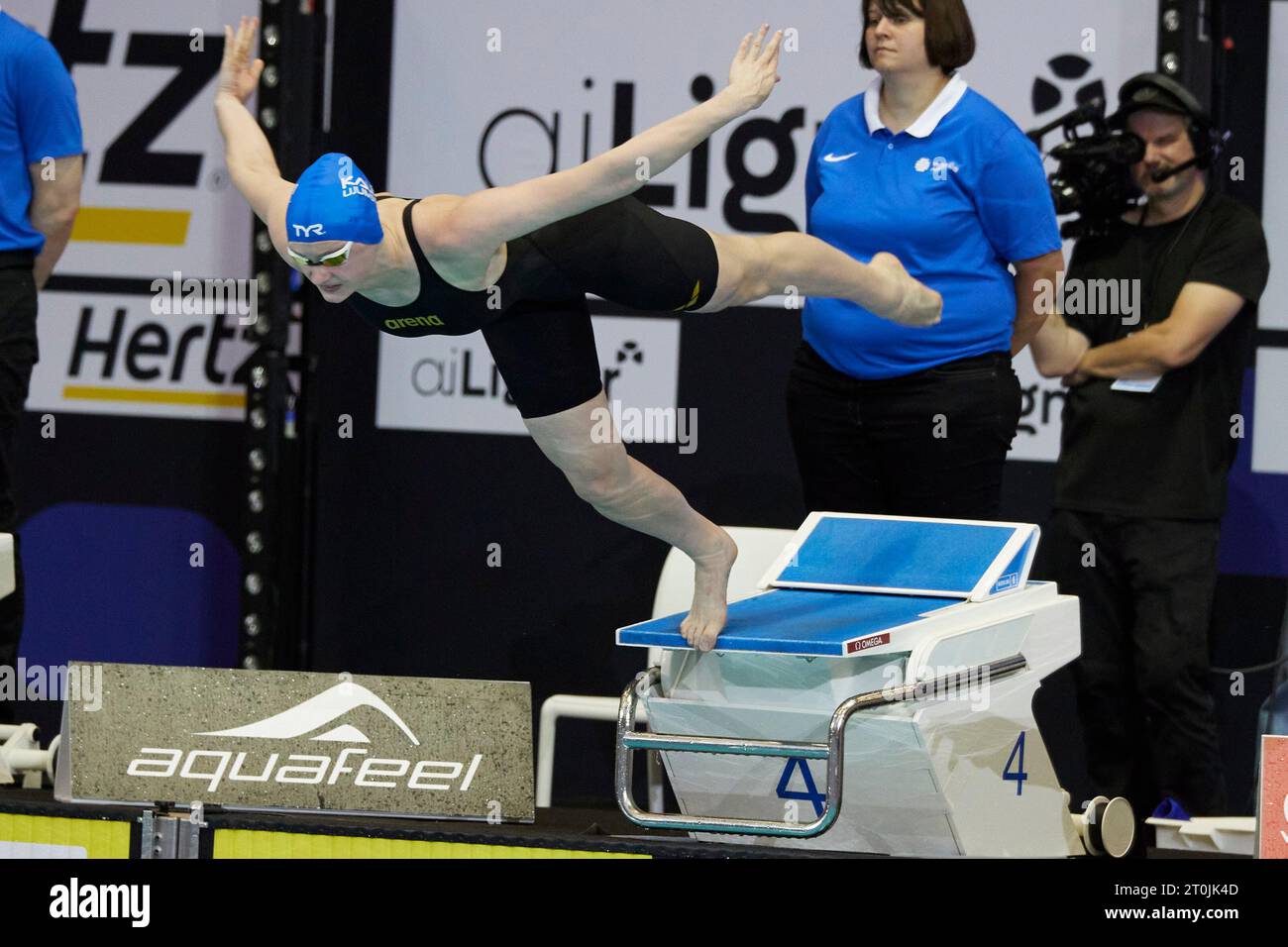 Berlin, Germany. 07th Oct, 2023. Swimming: World Cup, 100 m ...