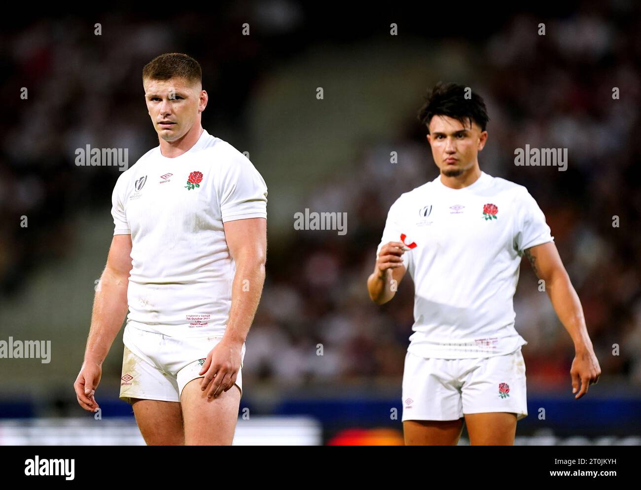 England's Owen Farrell (left) and Marcus Smith during the Rugby World Cup 2023, Pool D match at ...