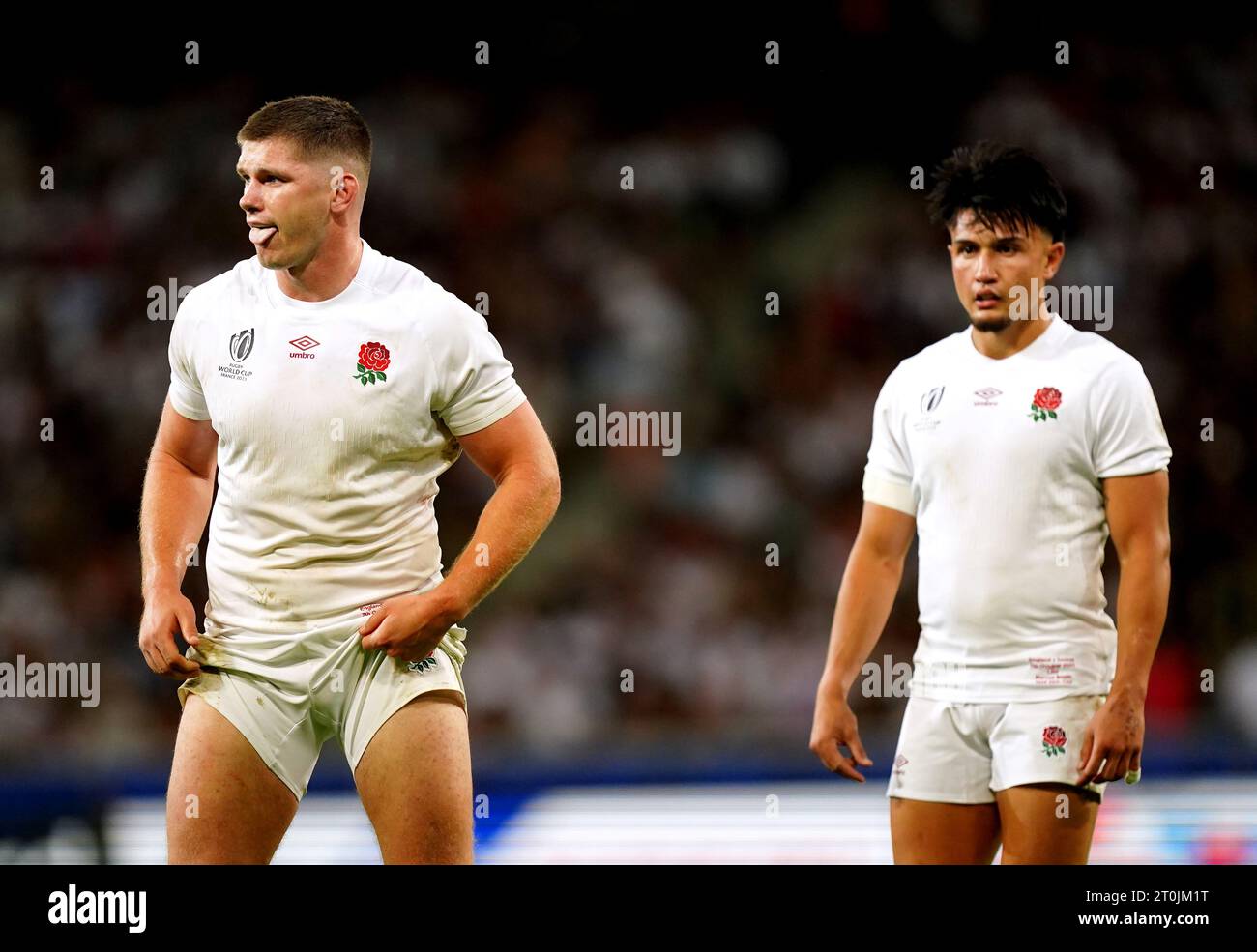 England's Owen Farrell (left) and Marcus Smith during the Rugby World Cup 2023, Pool D match at ...