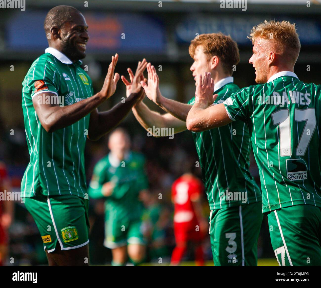 Frank Nouble,Alex Whittle & Will Dawes of Yeovil Town during the ...