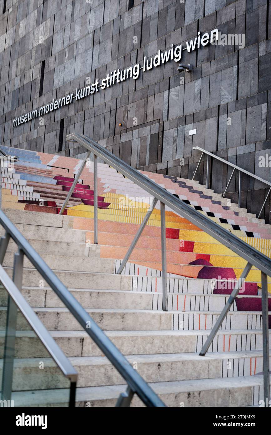 Mumok Museum of modern art, MuseumsQuartier, a pedestrianised complex ...