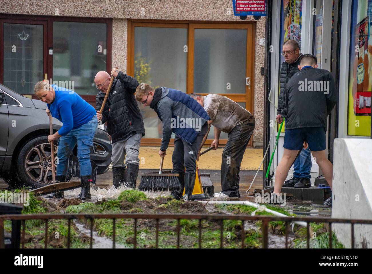 Glasgow, Scotland, UK. 07th October 2023, Glasgow, Penilee, Flooding ...