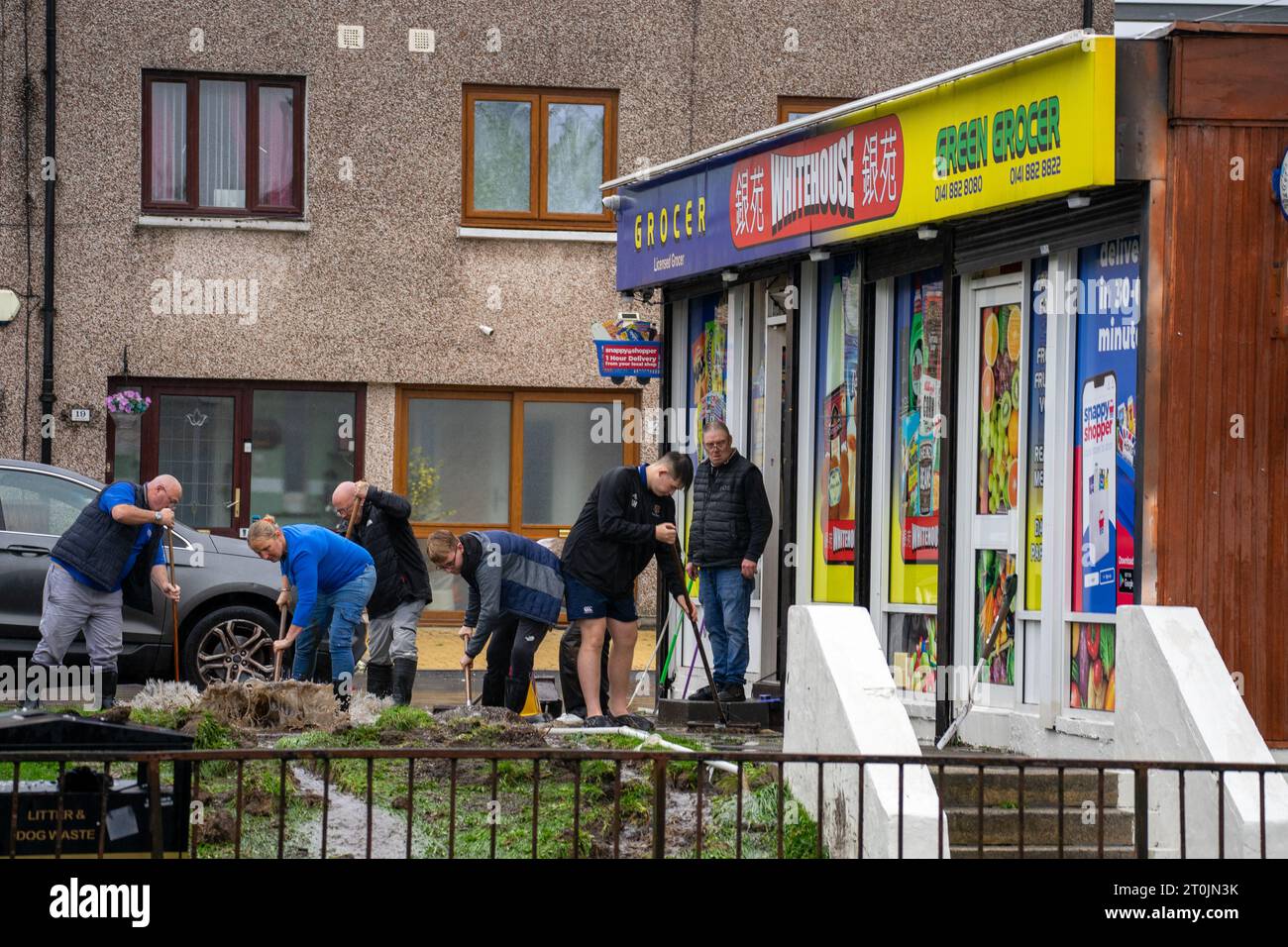 Glasgow, Scotland, UK. 07th October 2023, Glasgow, Penilee, Flooding ...