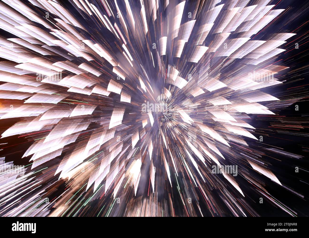 colorful fiery sparks from huge fireworks during night celebrations ...