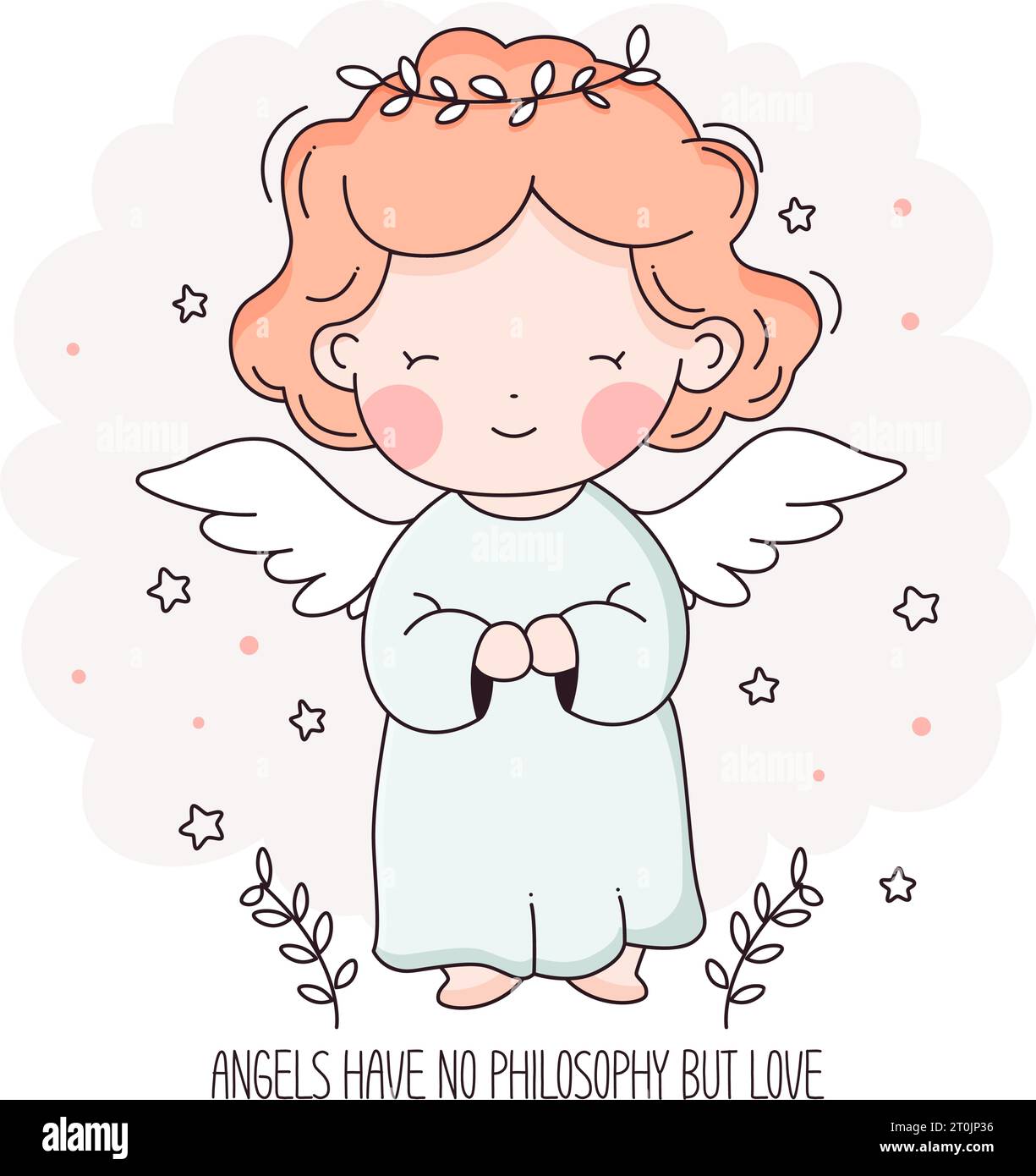Cute cartoon baby angel for Christmas and Easter. Vector illustration ...