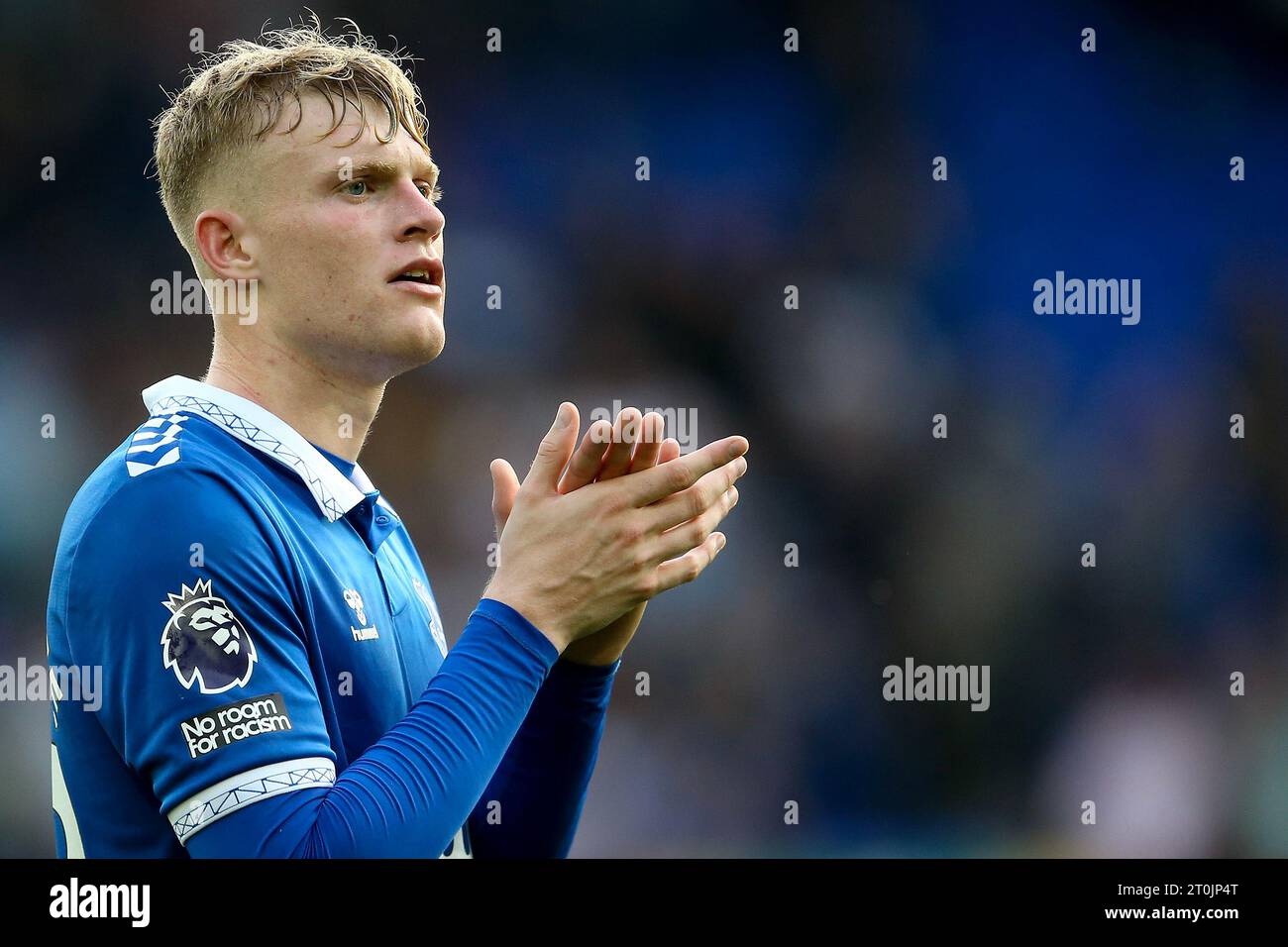 Everton, UK. 07th Oct, 2023. Jarrad Branthwaite of Everton shows his ...