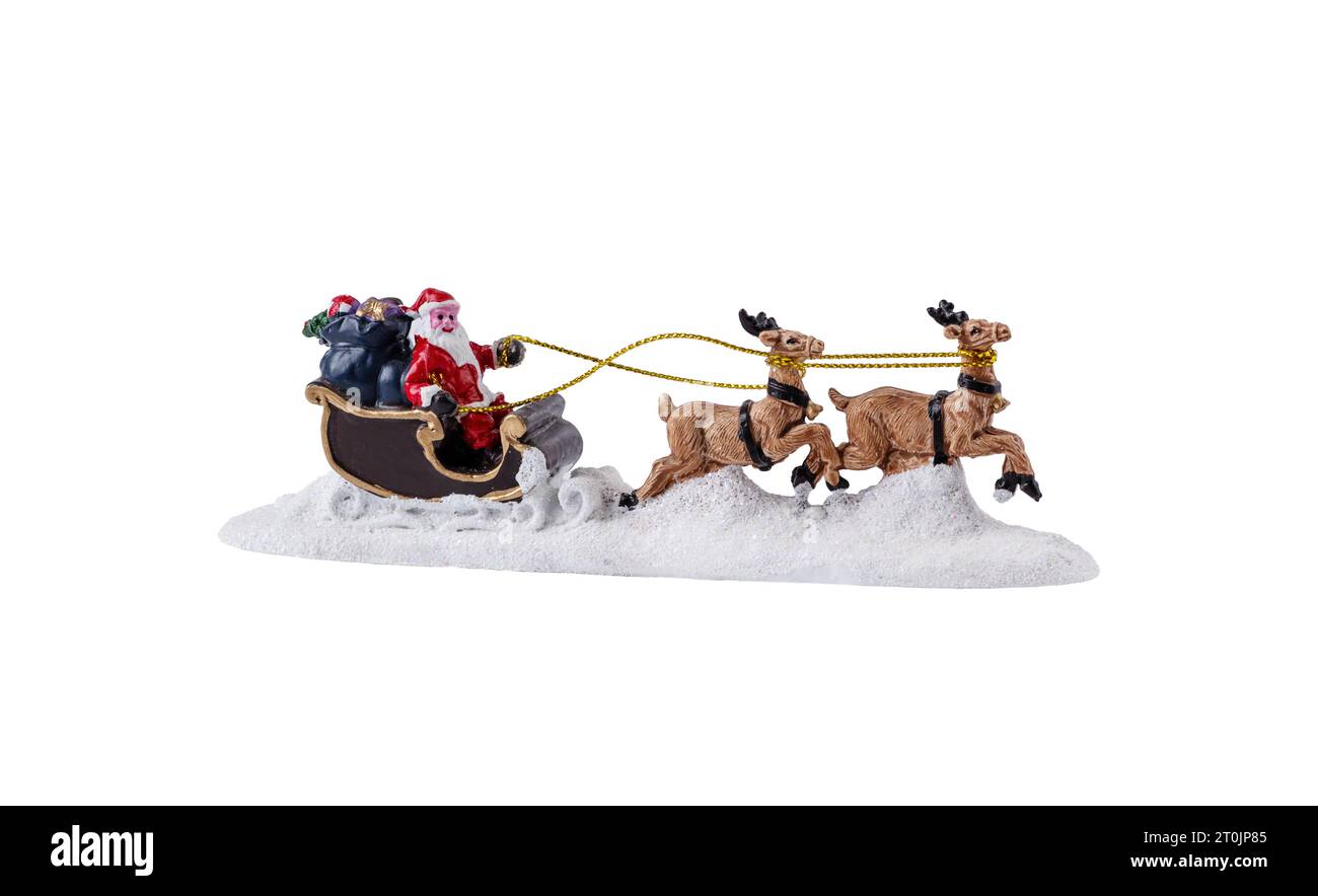 Santa's Sleigh figurine isolated on white background for design. Santa ...