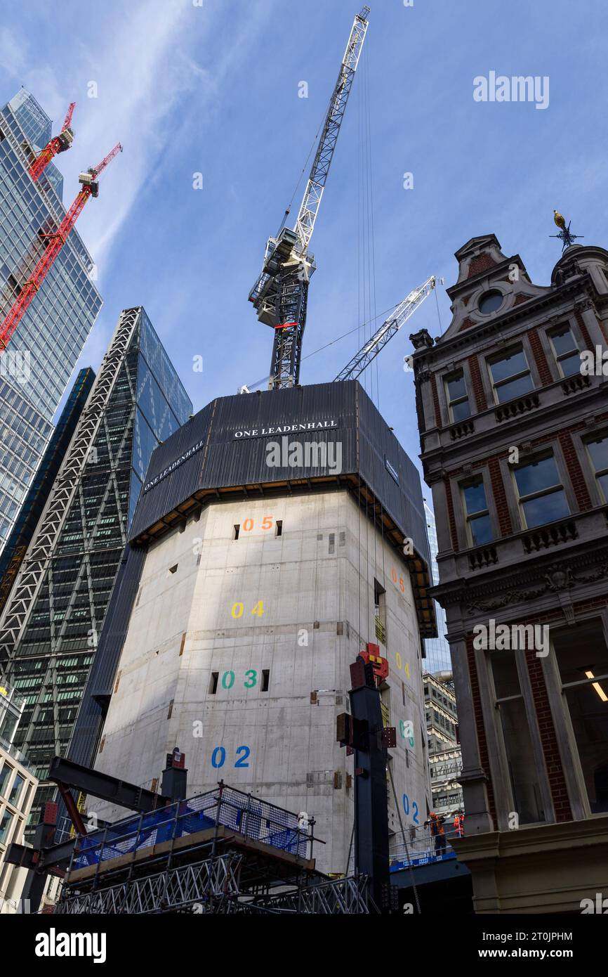 The construction site of One Leadenhall, a 36-storey, 183-metre high ...