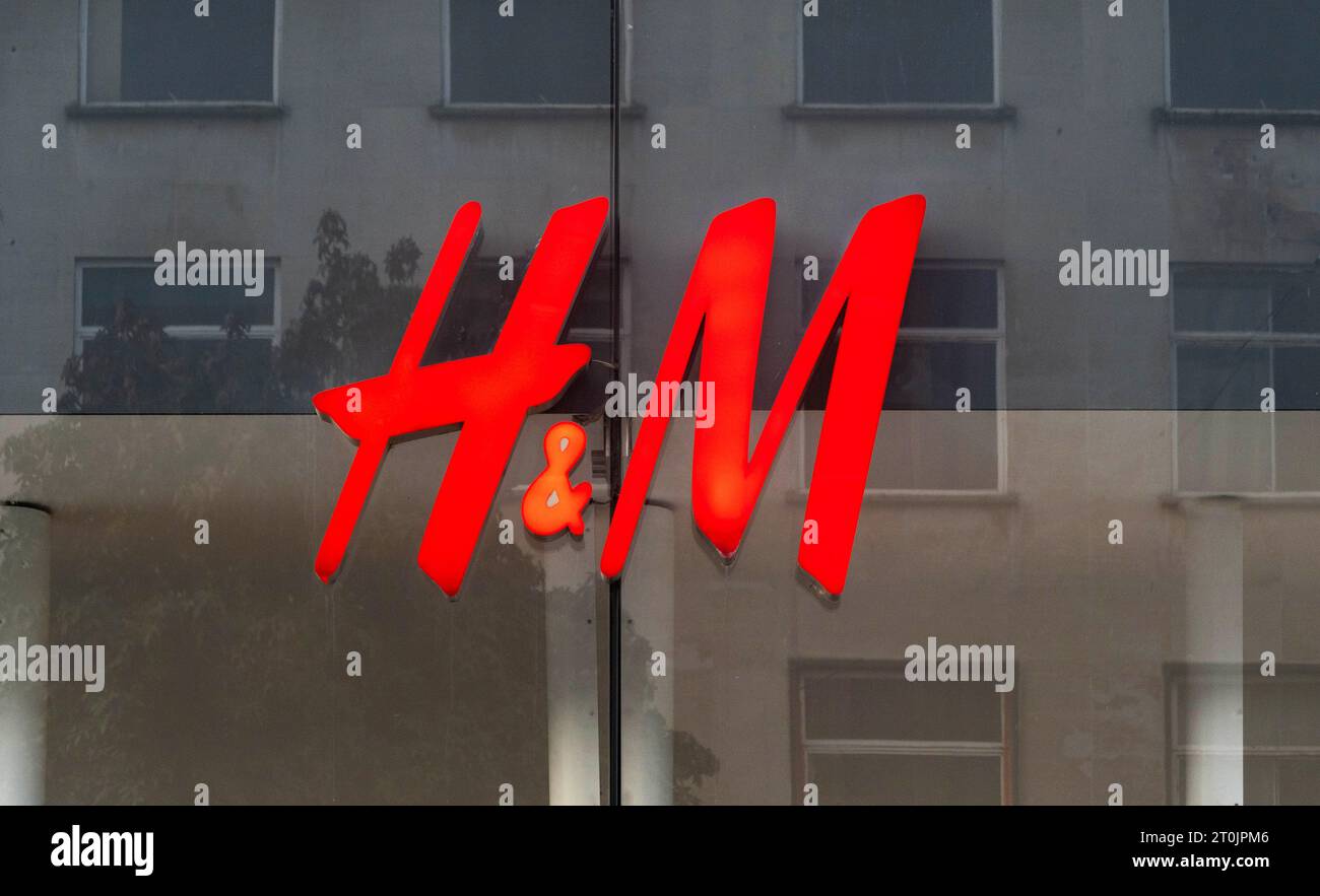 H&M sign over the entrance to the Liverpool department store Stock ...