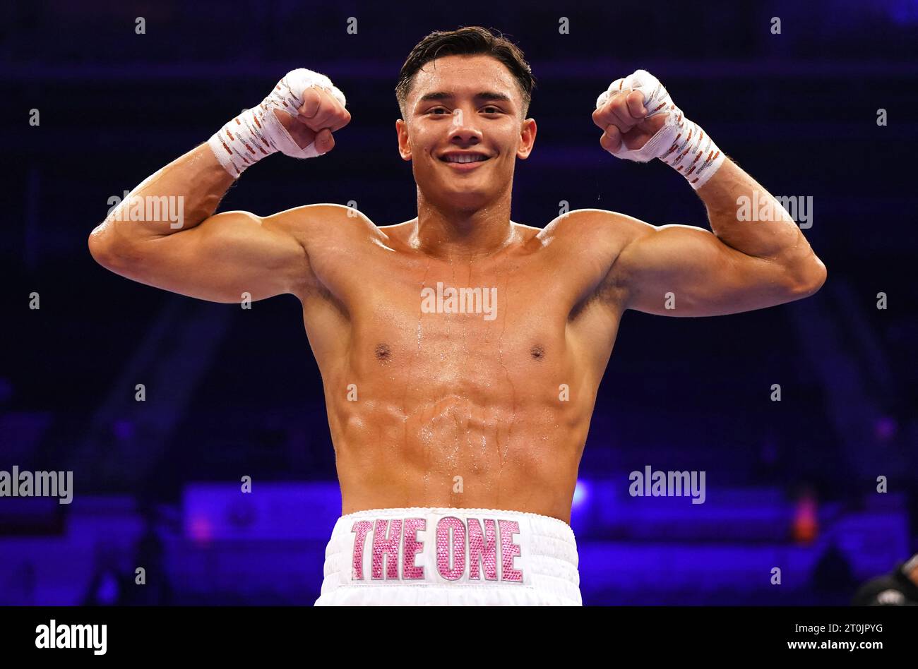 Cameron Vuong celebrates victory over Engel Gomez in their ...