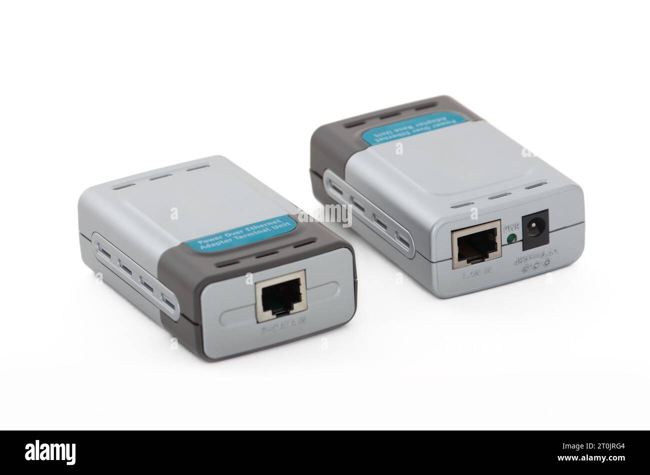 power over internet POE adapter terminal unit LAN , isolated on white ...
